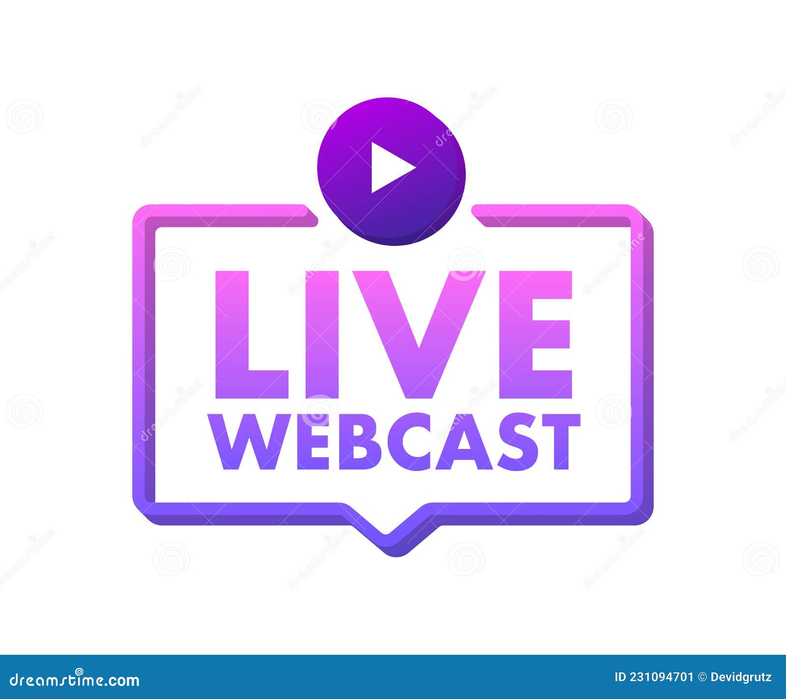 Live Webcast Button, Icon, Emblem, Label. Vector Stock Illustration ...