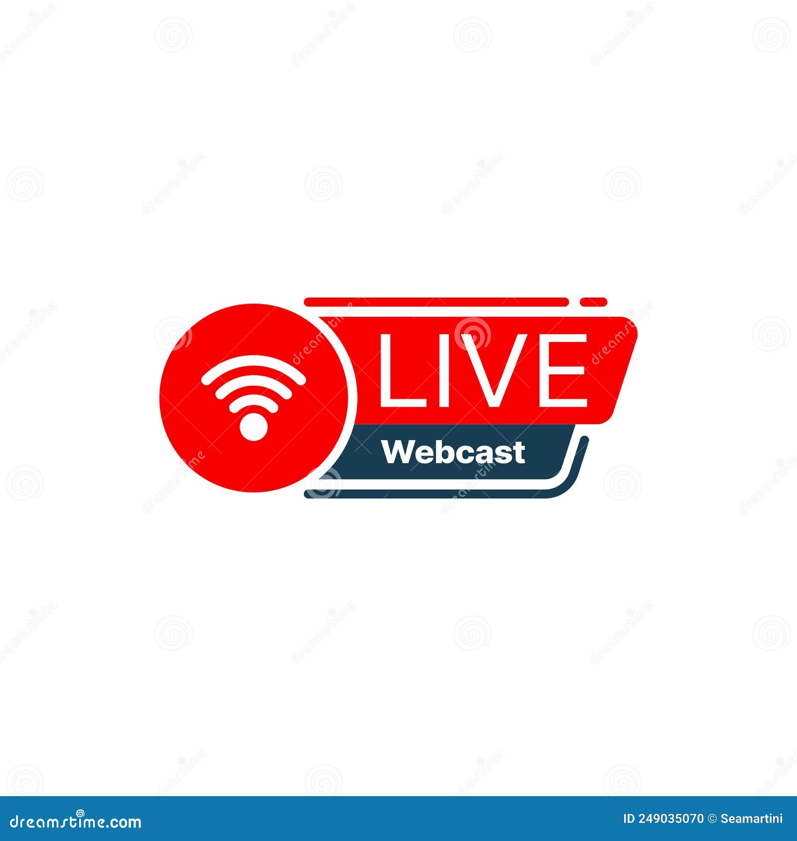 Live Webcast Icon with Wireless Network Symbol Stock Vector ...
