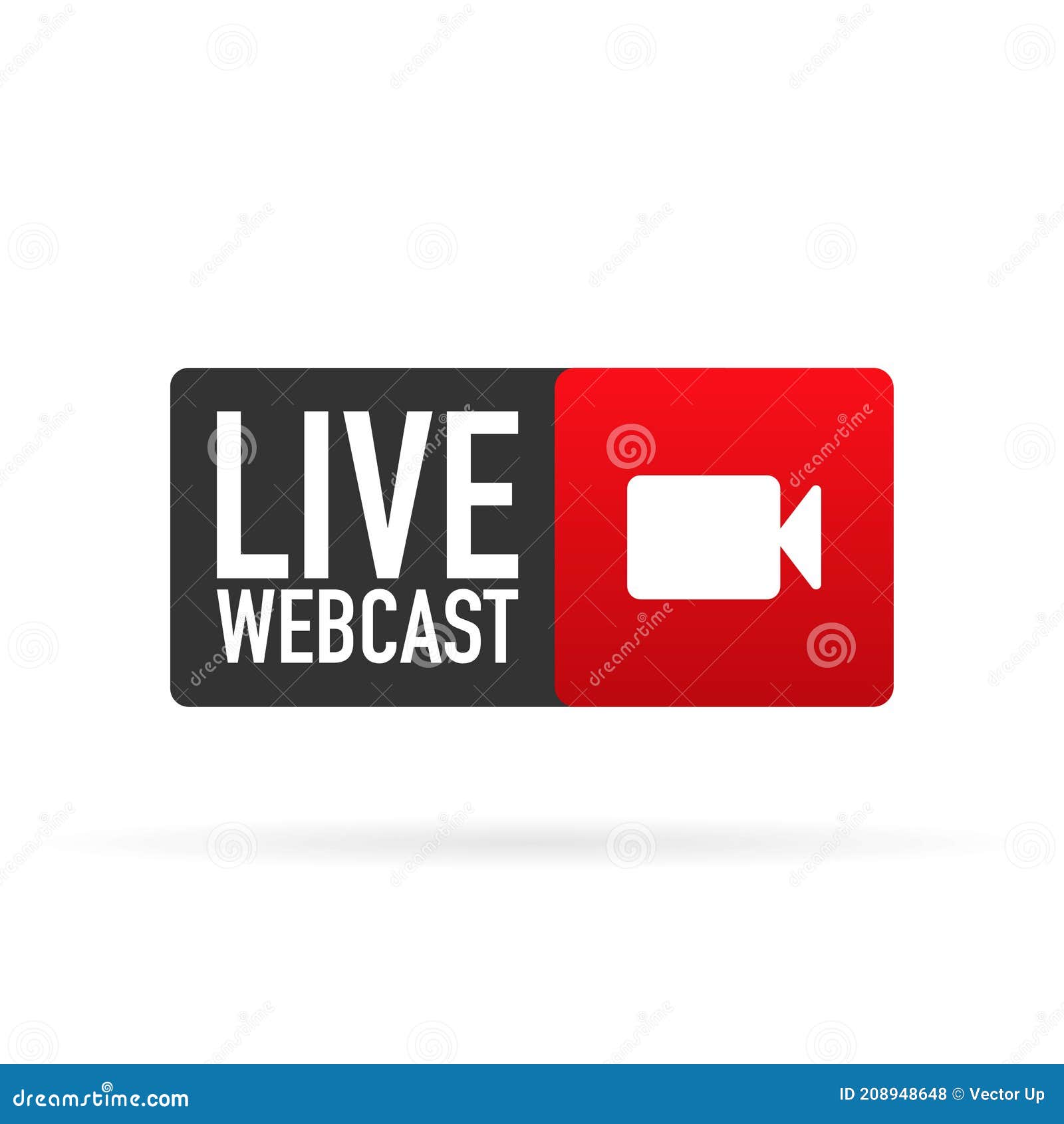 Live Webcast Red Banner. Flat Label. Vector Illustration. Stock Vector ...