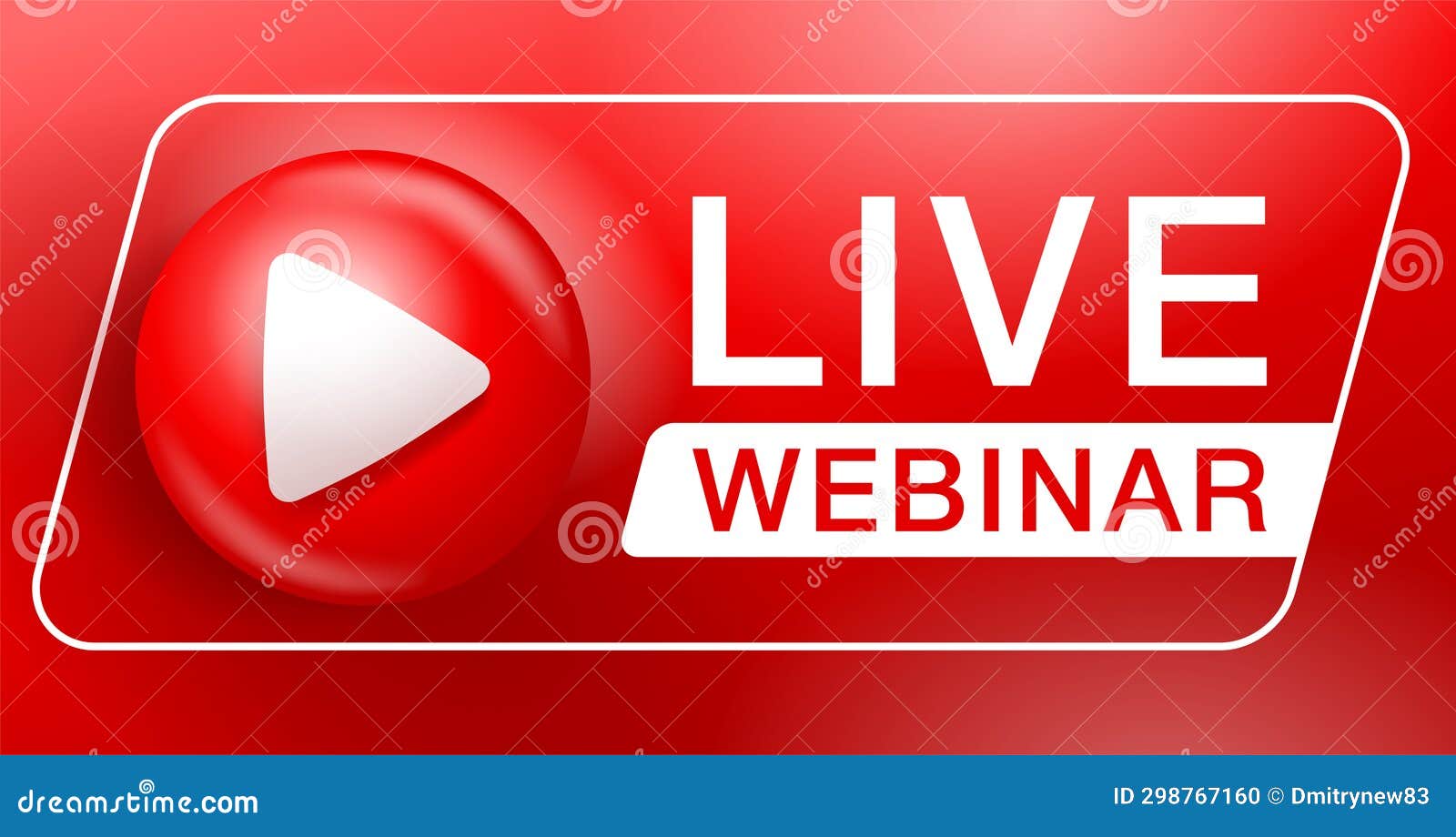 Live Webinar Banner and 3D Play Button Stock Illustration ...