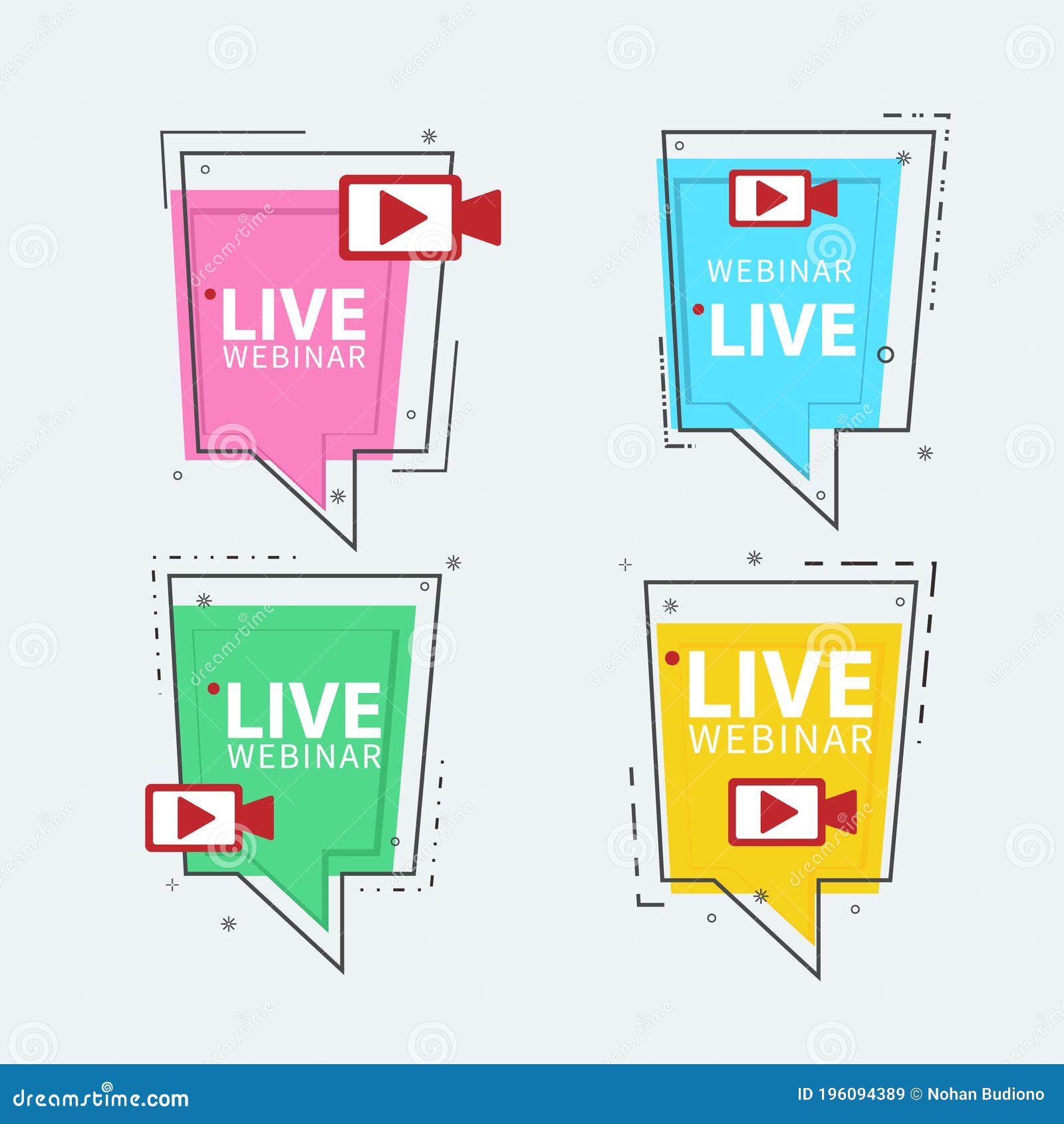 Webinar icons stock vector. Illustration of button, label - 196094389