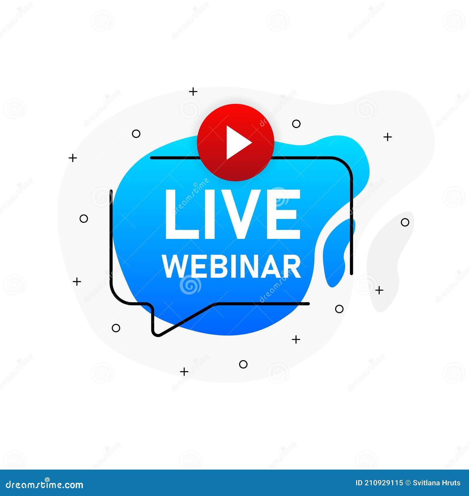 Live Webinar for Concept Design. Flat Web Blue Banner Isolated on White ...
