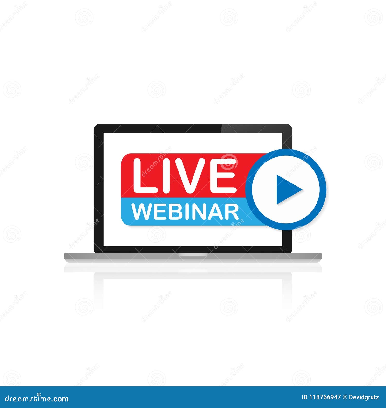Live Webinar. Flat Vector Concept Illustration. Vector Stock ...