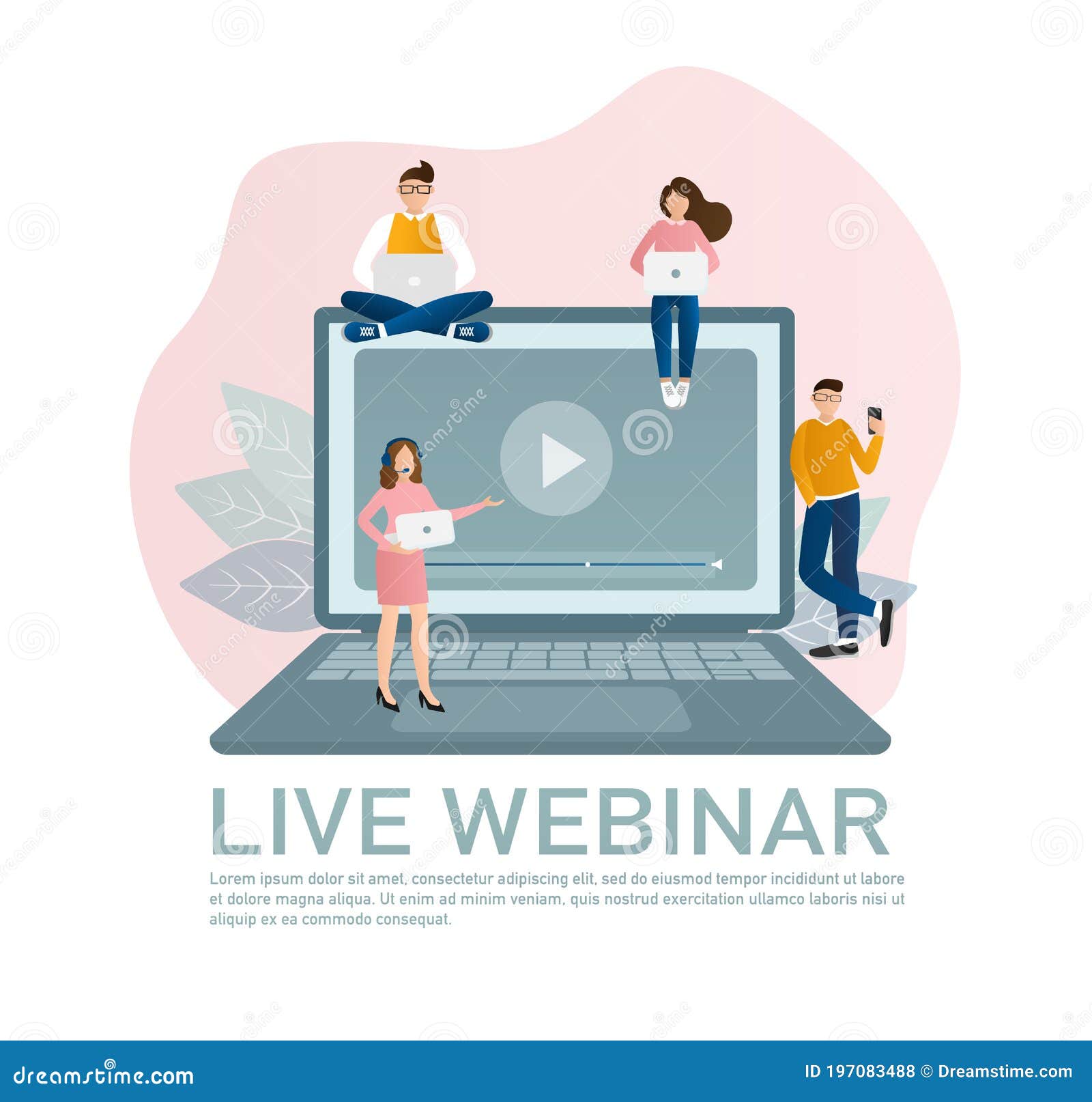 Live Webinar People, Great Design for Any Purposes. Web Design Stock ...