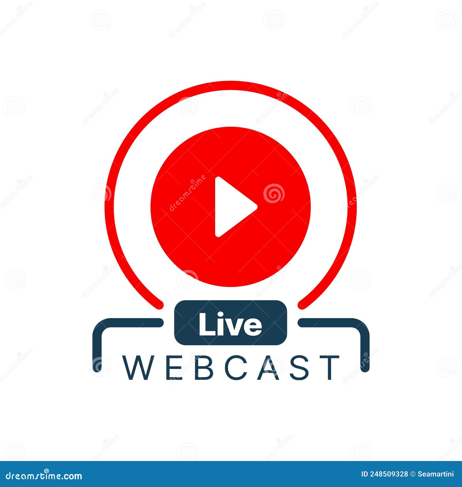 Live Webinar or Webcast Icon with Play Button Stock Illustration ...