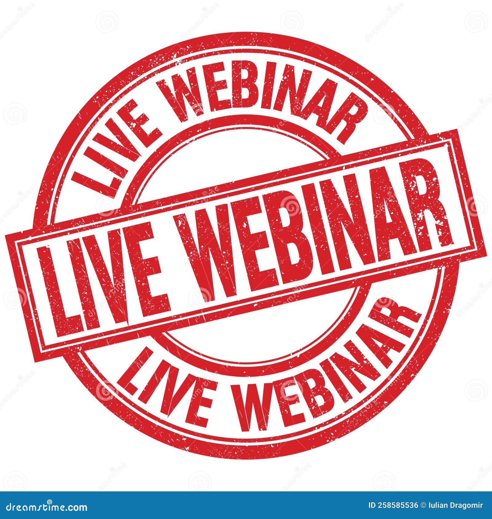 LIVE WEBINAR Written Word on Red Stamp Sign Stock Illustration ...