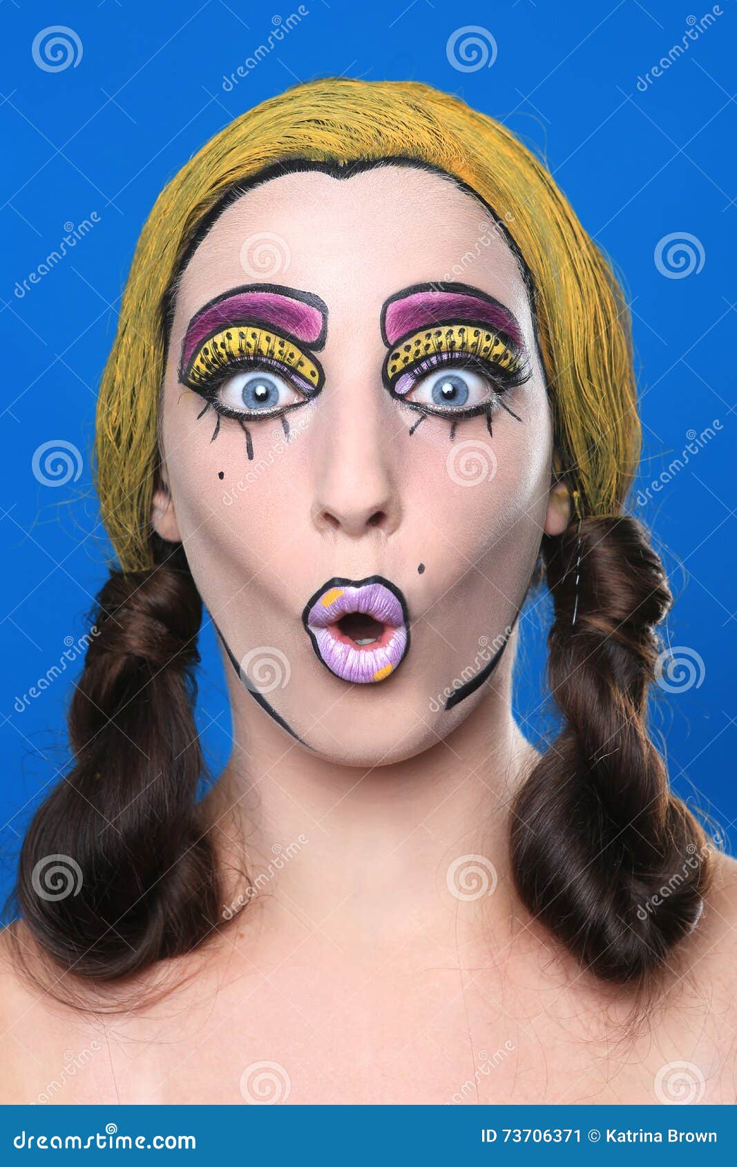 Live Women Turned Comic Strip Characters with Make Up Stock Image ...