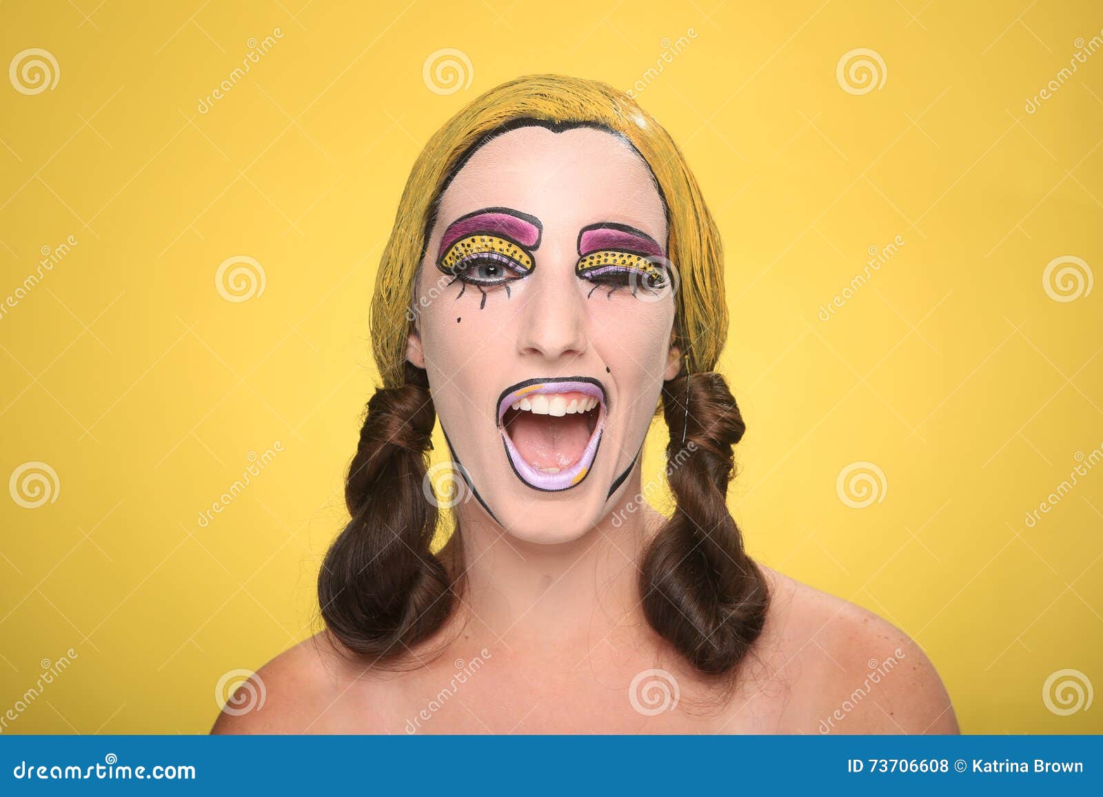 Live Women Turned Comic Strip Characters with Make Up Stock Photo ...
