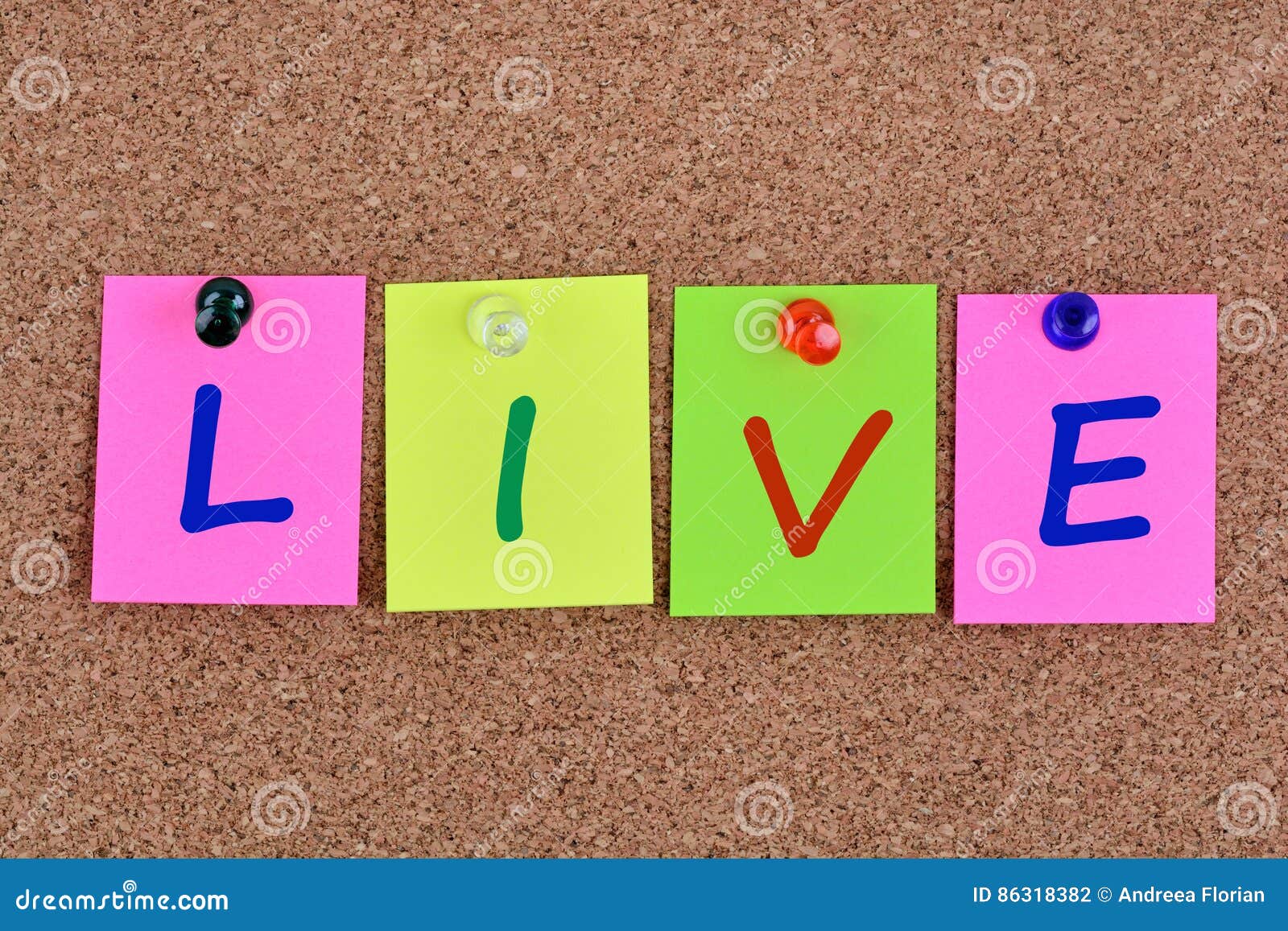 Live word on notes stock photo. Image of mind, optimism - 86318382