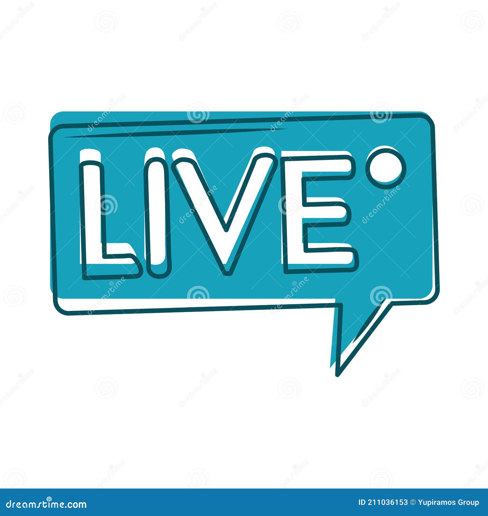 Live Word in Speech Bubble Blue Design Stock Vector - Illustration of ...