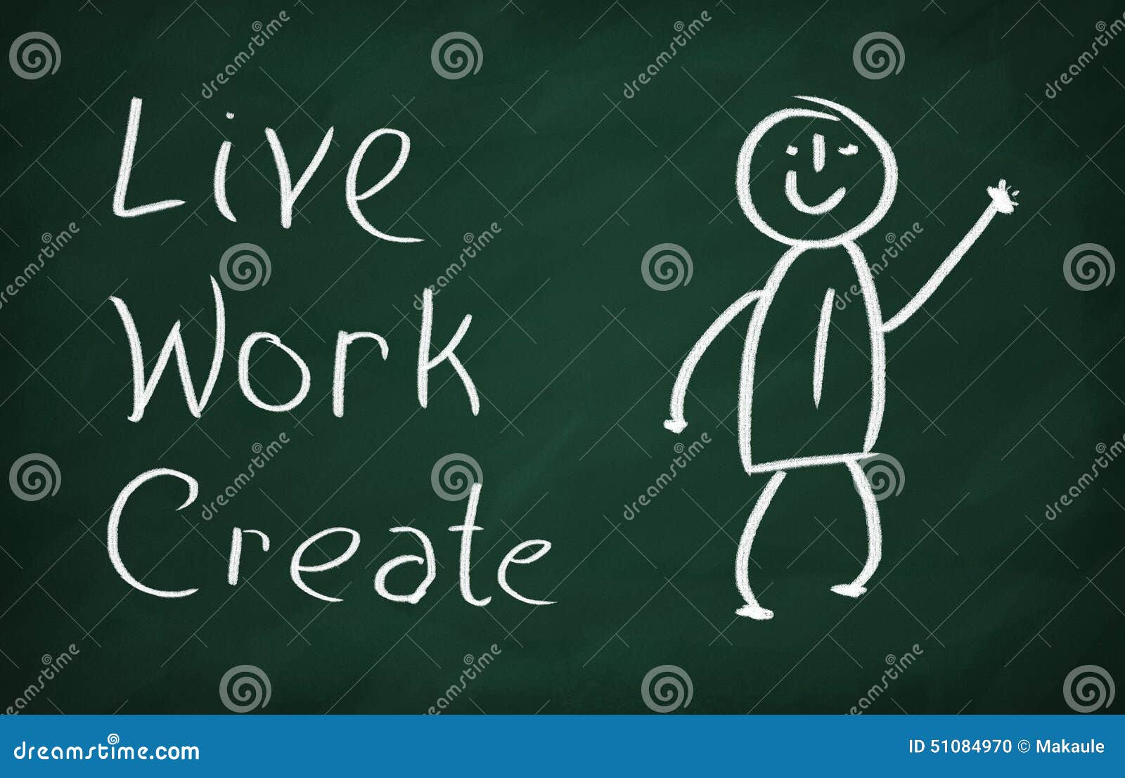 Live, Work, Create stock photo. Image of blackboard, pegman - 51084970
