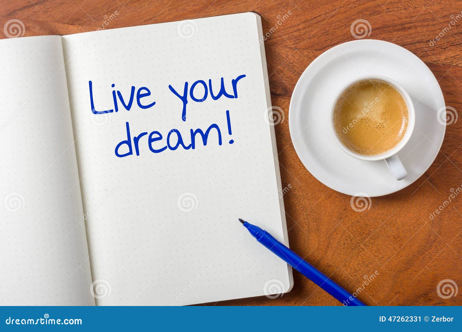 Live your dream stock image. Image of notepad, inspirational - 47262331