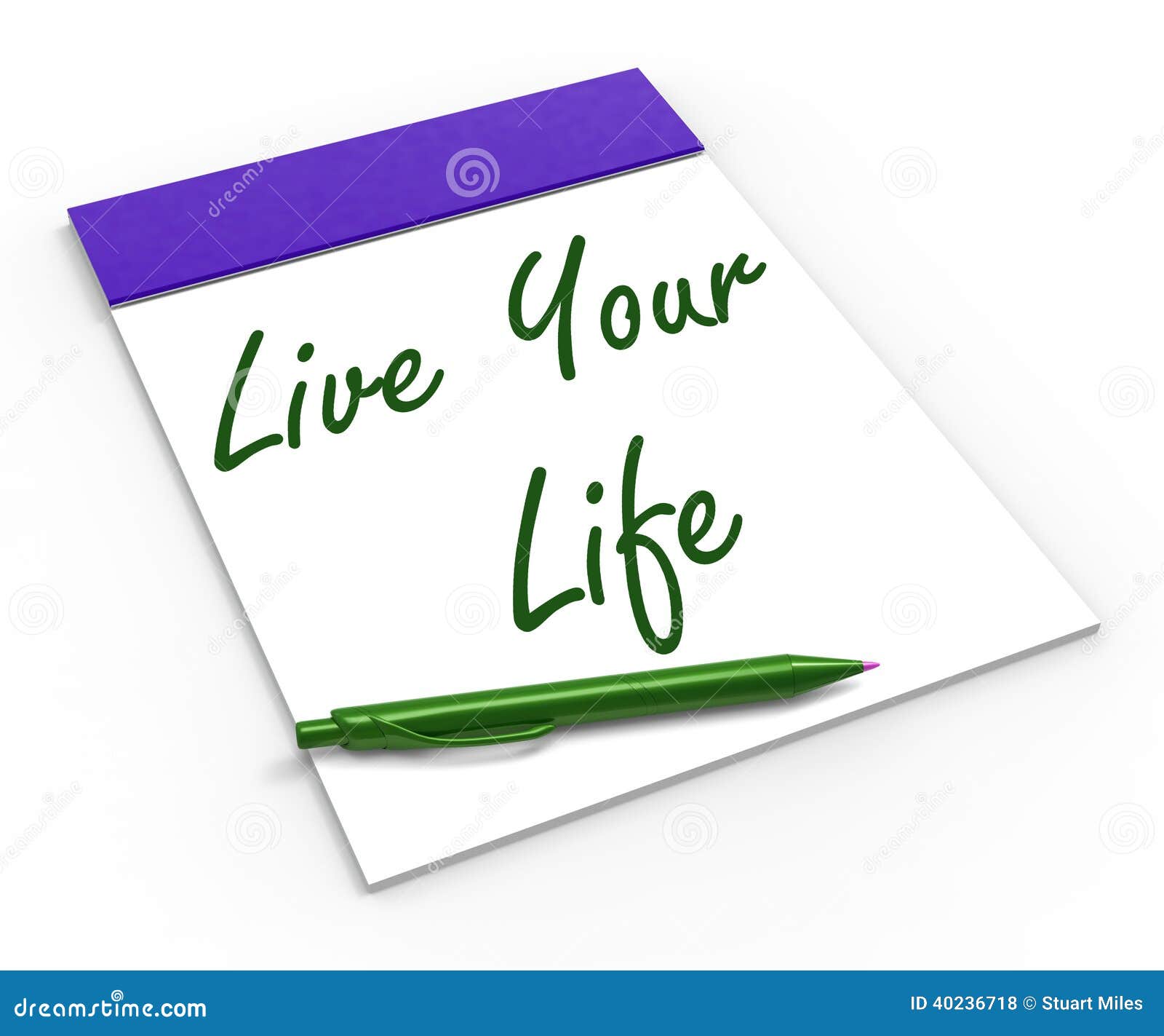 Live Your Life Notebook Shows-Genuss Oder Stock Abbildung ...