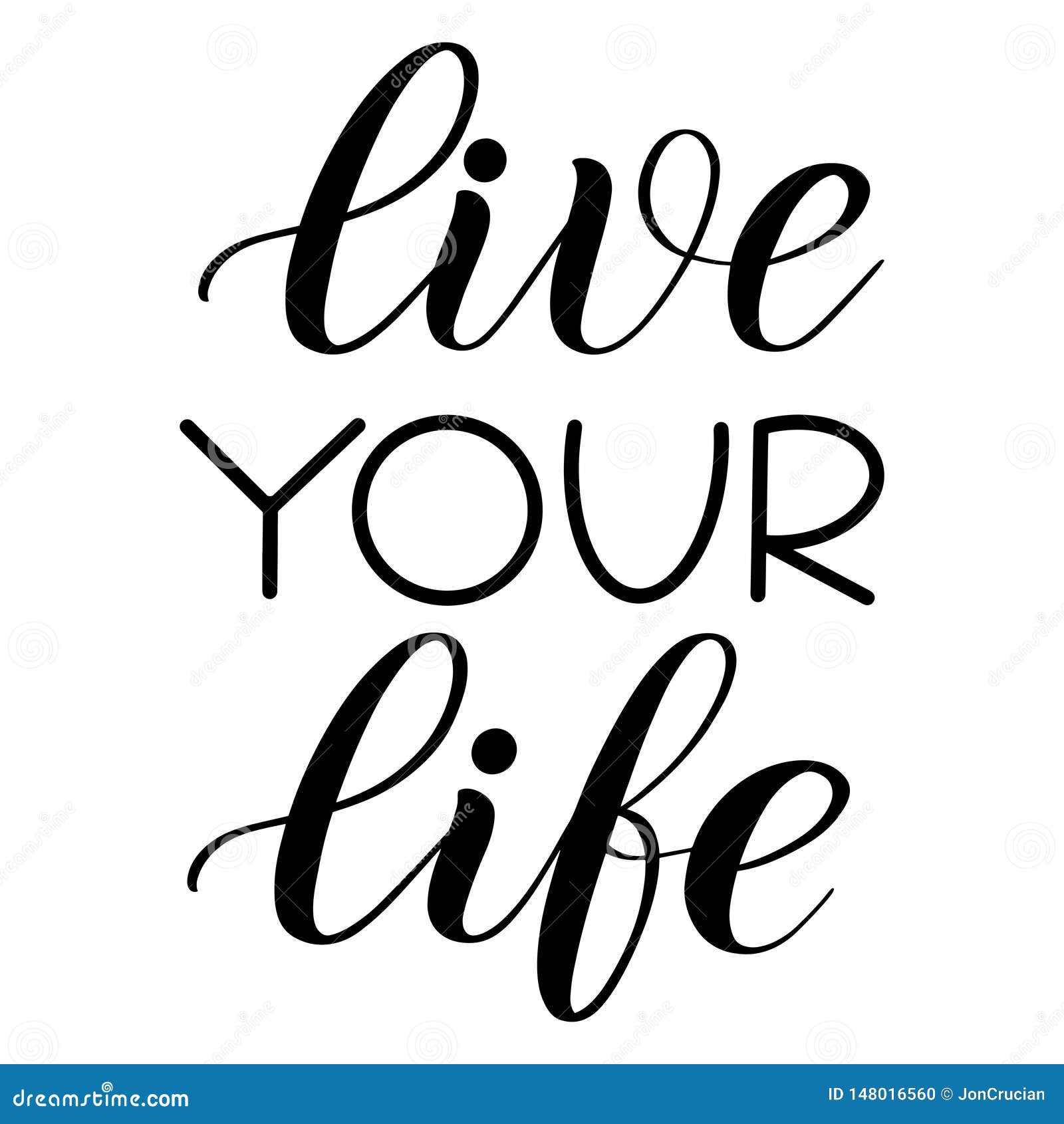 Live Your Life. Script Lettering. Vector Design Element. Stock Vector ...