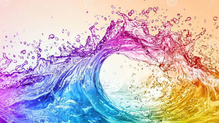 Lively Abstract Wave Featuring Dynamic Hues and Flowing Movement. Stock ...