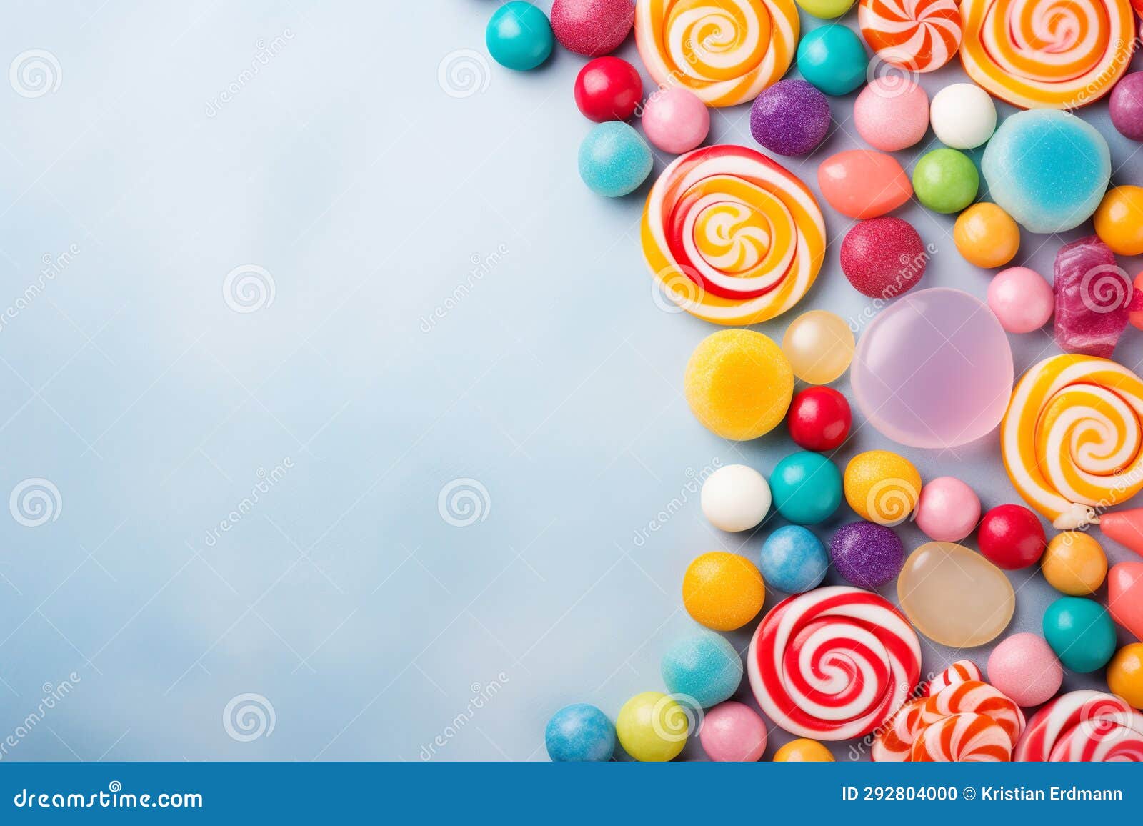 Vibrant Candy Swirls Arranged in Artistic Flat Lay Style Stock ...