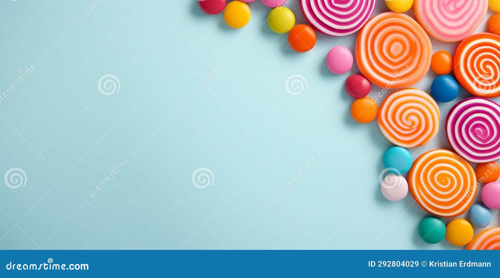 Vibrant Candy Swirls Arranged in Artistic Flat Lay Style Stock ...