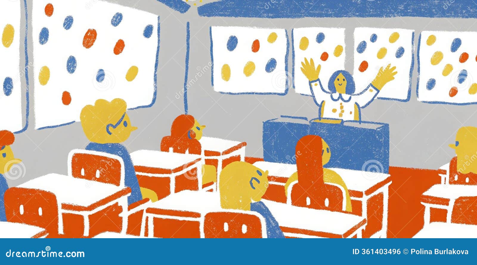 Lively Back To School Classroom Scene for Education and Learning Stock ...