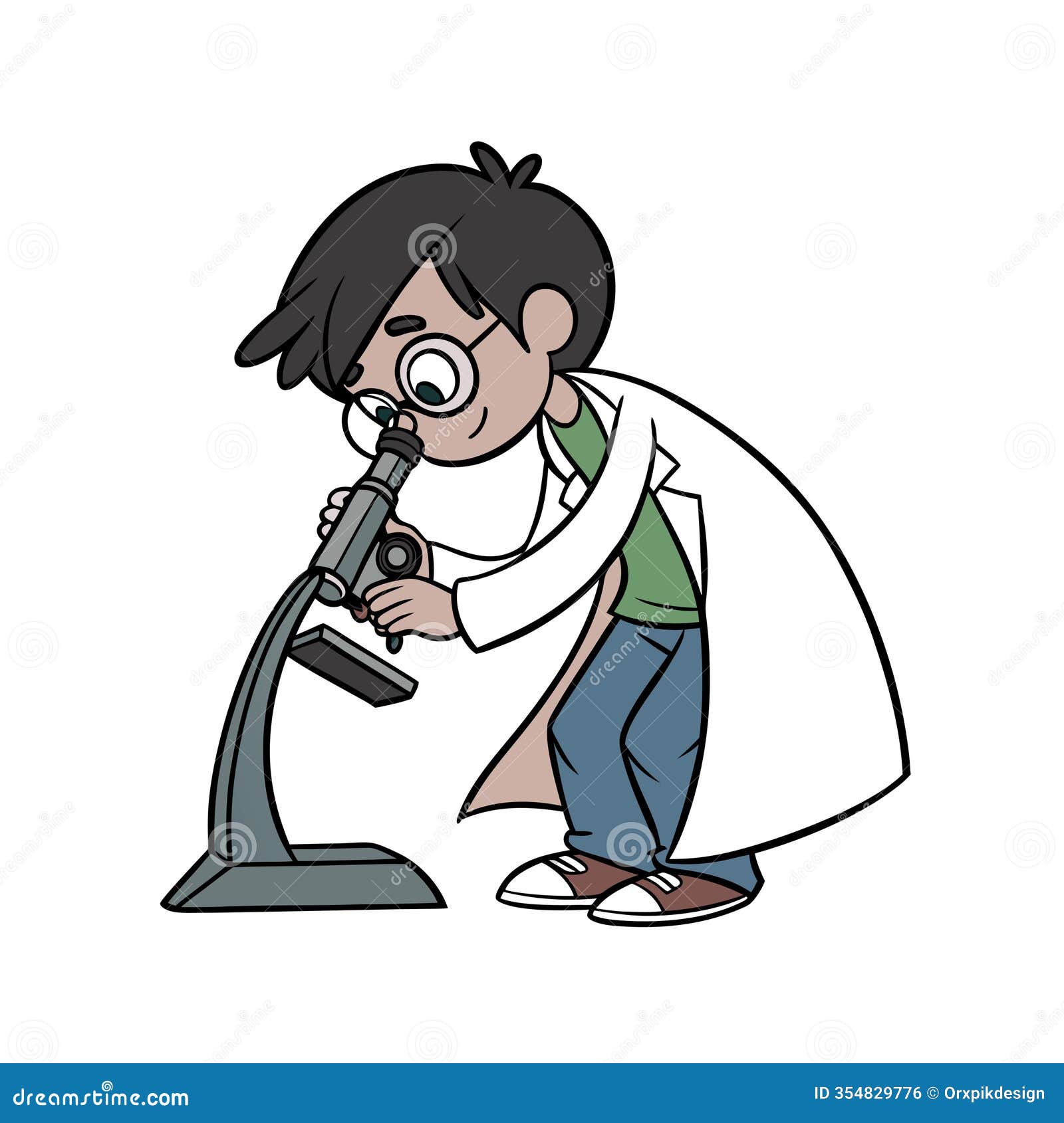 Lively Boy Conducting Experiments Stock Illustration - Illustration of ...