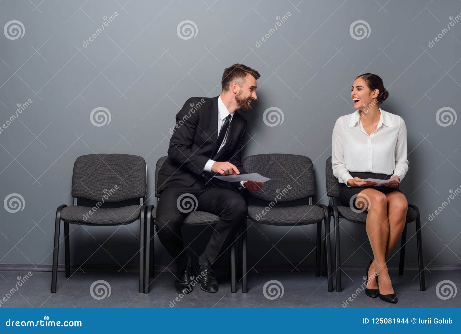 Lively Conversation in the Queue Stock Photo - Image of female ...