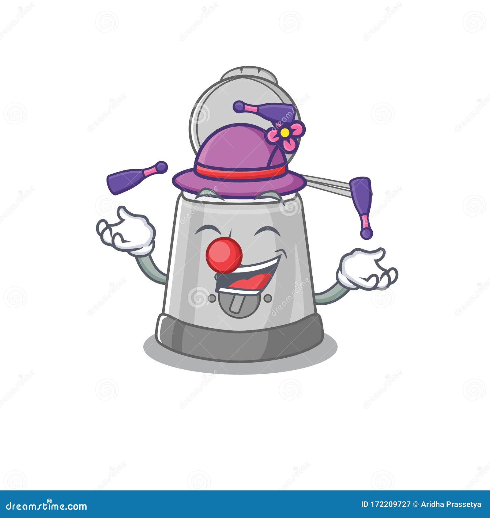 A Lively Deep Fryer Cartoon Character Design Playing Juggling Stock ...