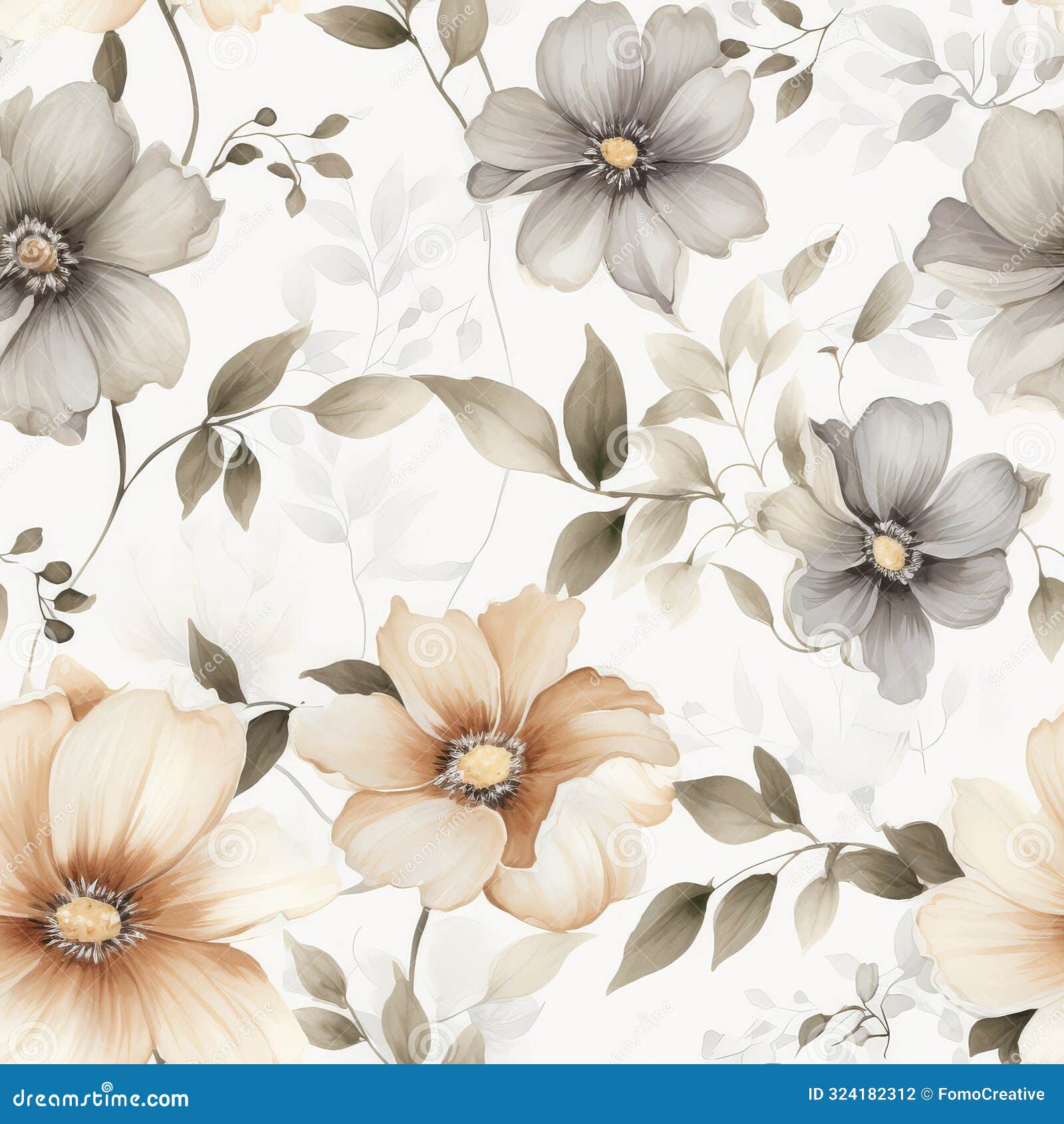 Lively Floral Backdrop With Lemons Leaves Realism. Royalty-Free Stock ...