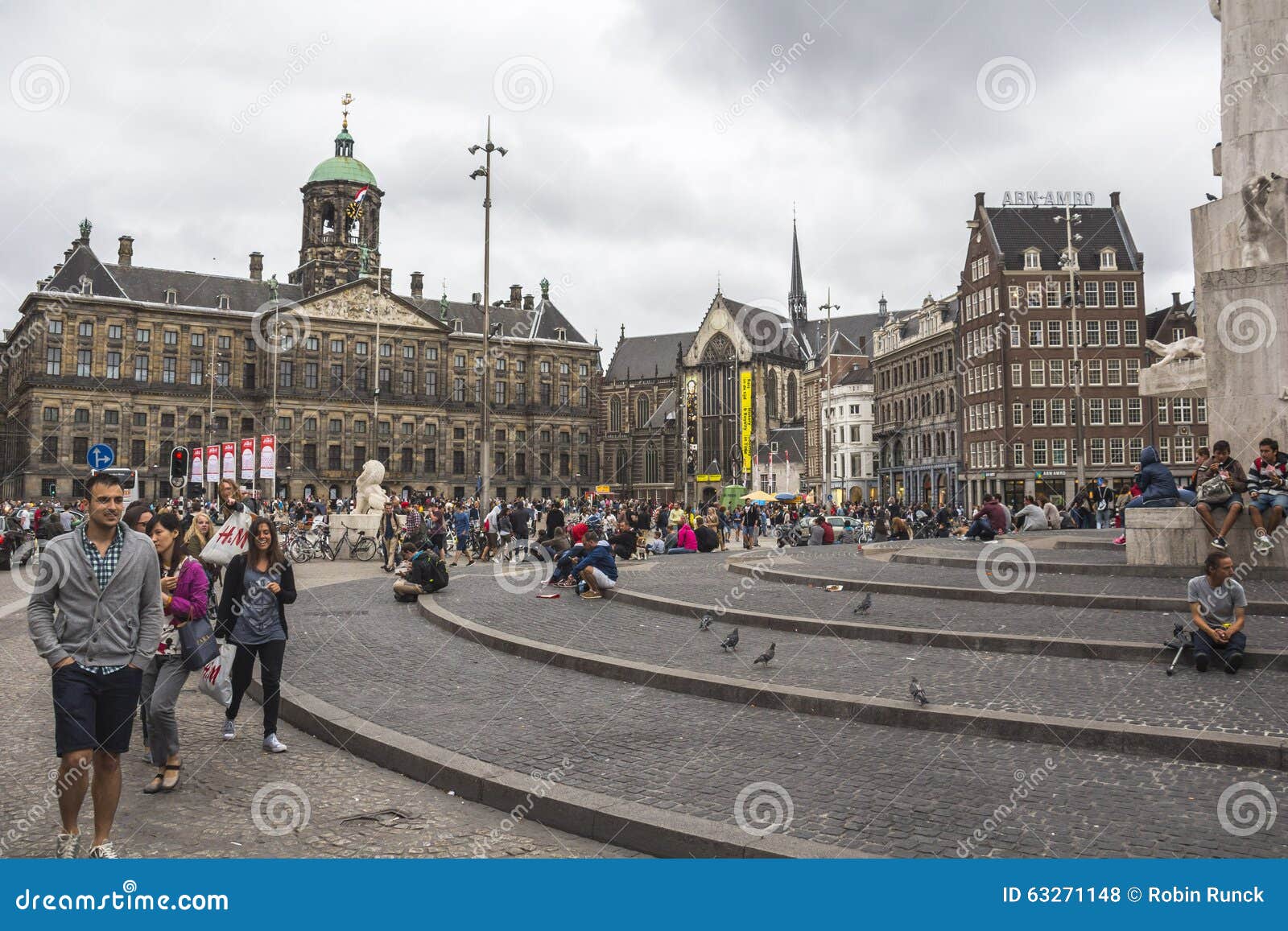 Lively Place in Center of Amsterdam Editorial Stock Photo - Image of ...