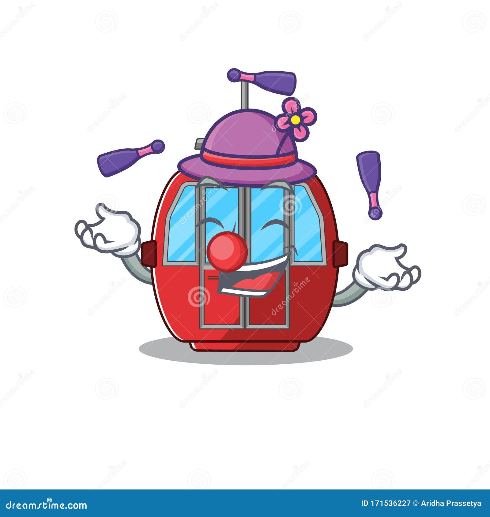 A Lively Ropeway Cartoon Character Design Playing Juggling Stock Vector ...