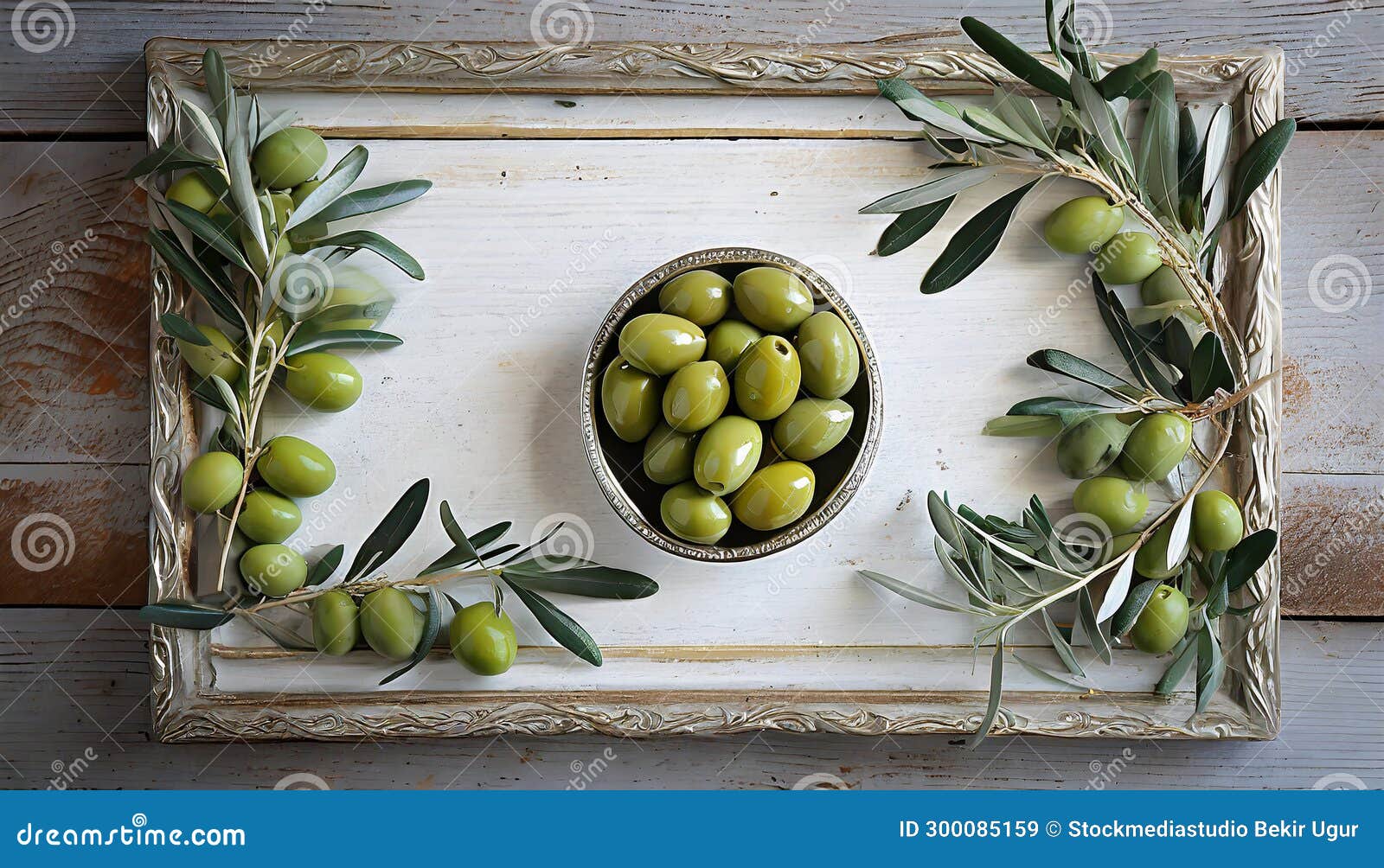 Lively Tableaus- Green Olives in a Stunning Olive Frame Stock ...