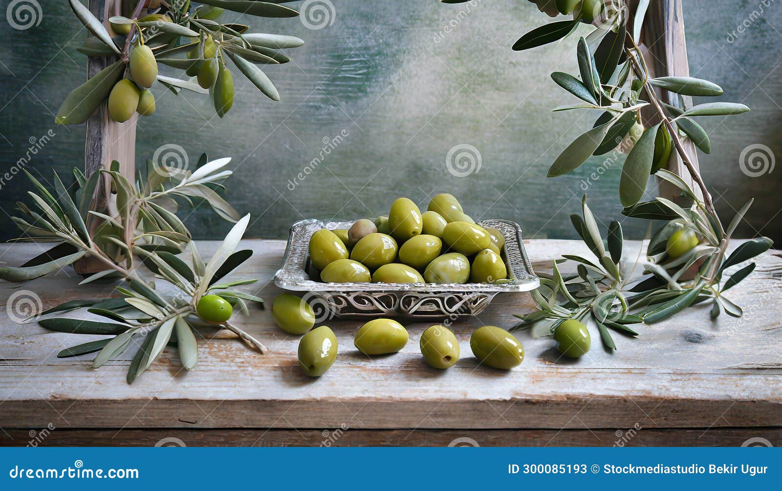 Lively Tableaus- Green Olives In A Stunning Olive Frame Royalty-Free ...