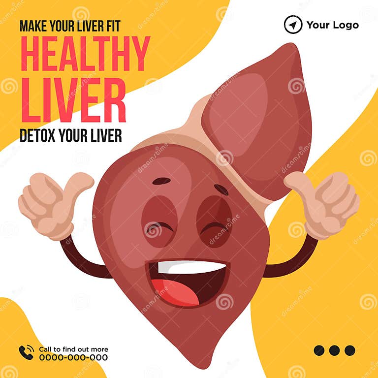 Banner Design of Healthy Happy Liver Stock Vector - Illustration of ...