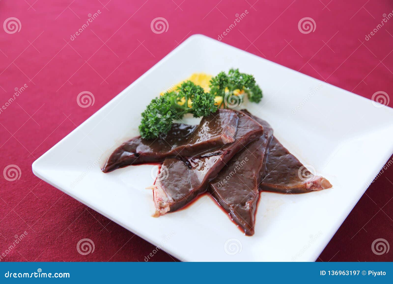 Liver beef set stock image. Image of steak, butchery - 136963197