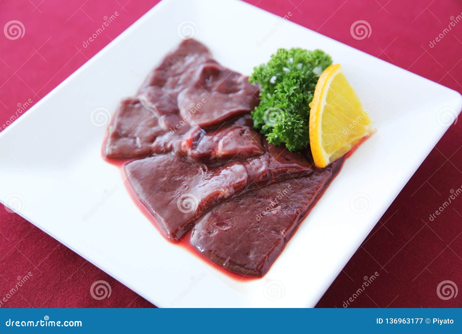 Liver beef set stock image. Image of butchery, freshness - 136963177