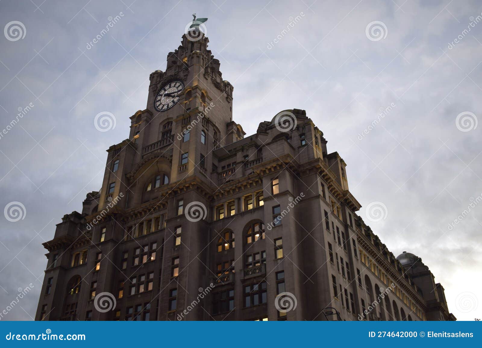 The Liver Building Clock Tower at Pier Head, Liverpool Editorial Image ...