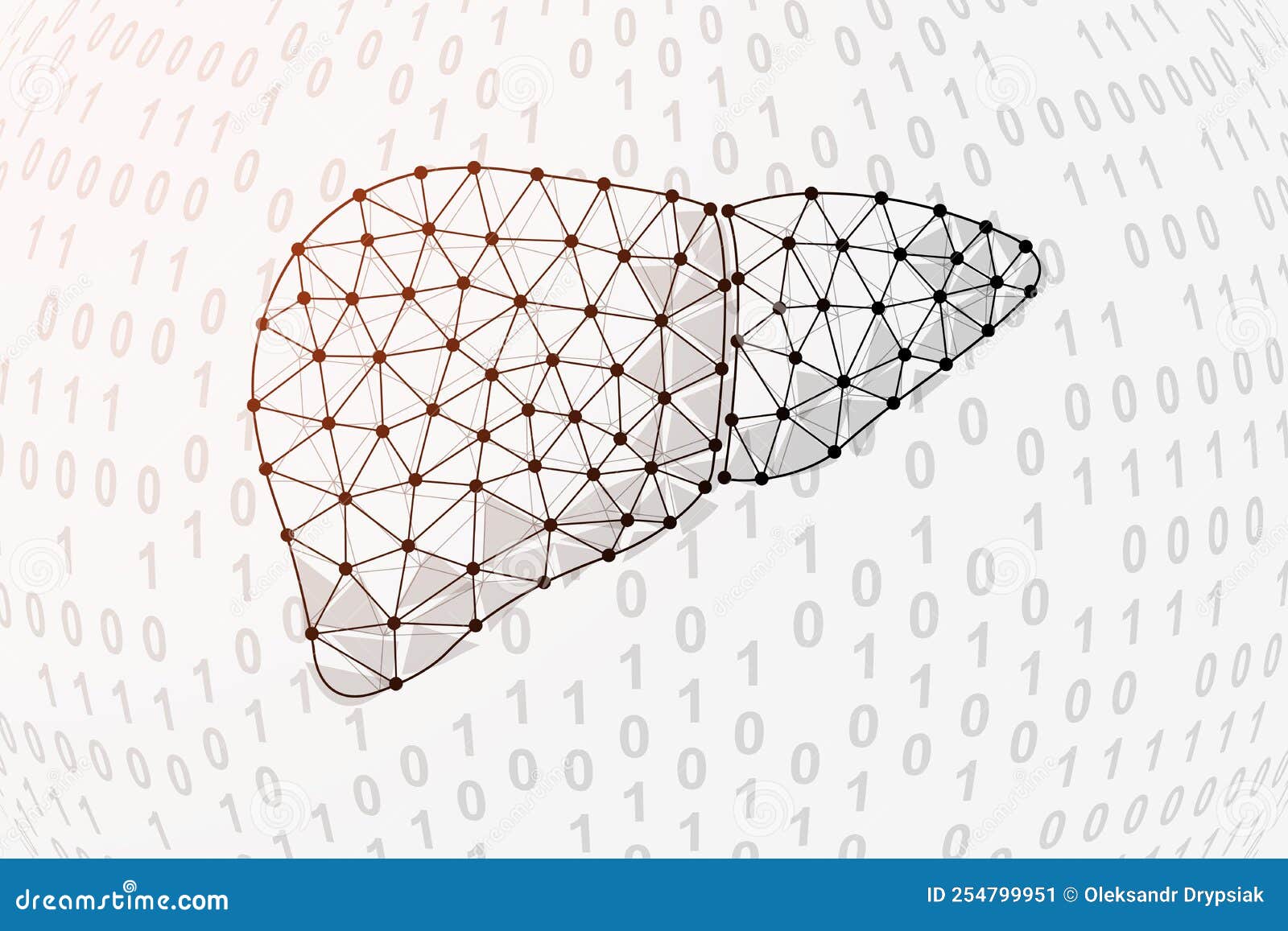 Liver 3d Low Poly Symbol with Binary Code Background. Hepatitis Design ...