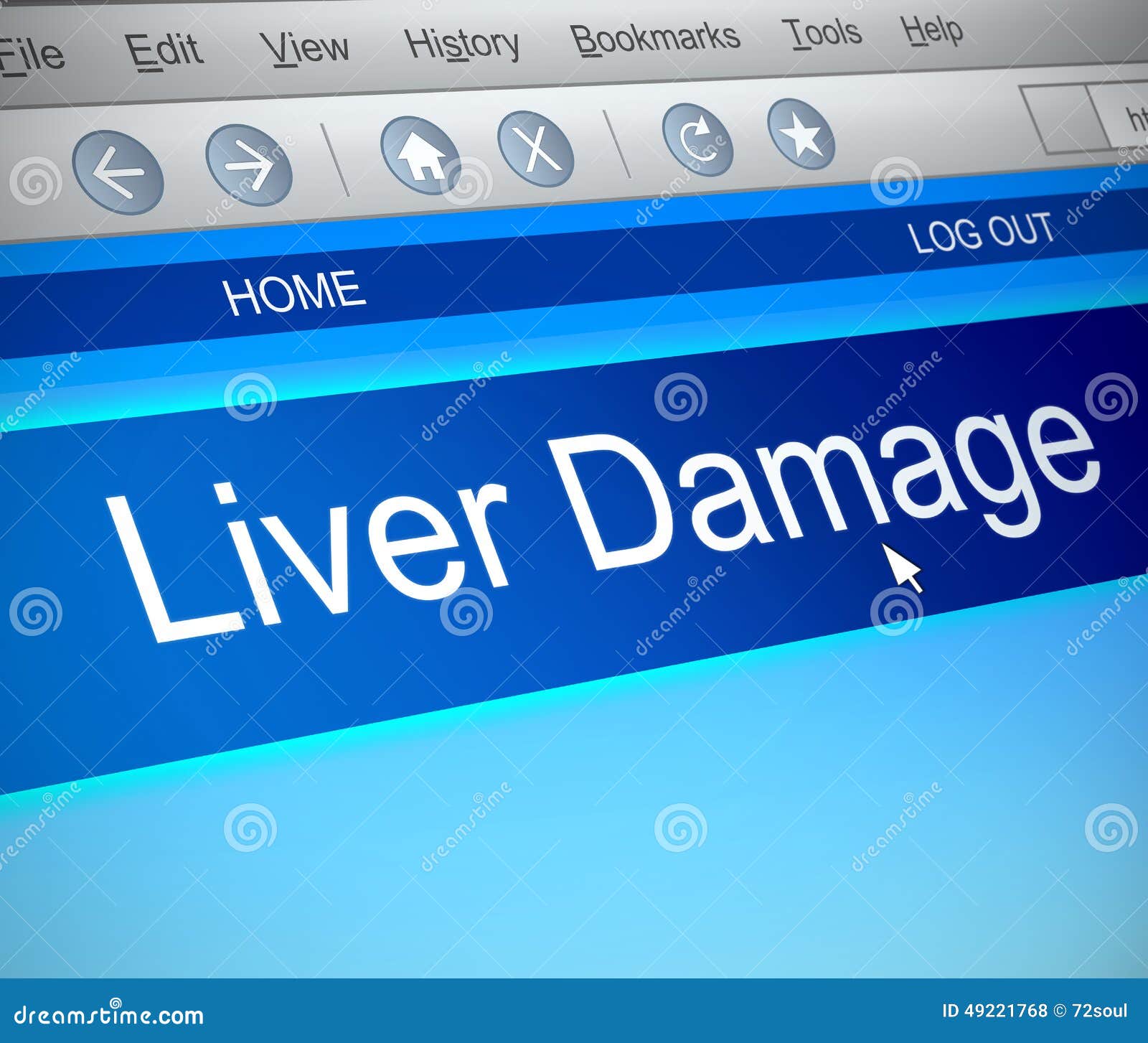 Liver damage concept. stock illustration. Illustration of website ...
