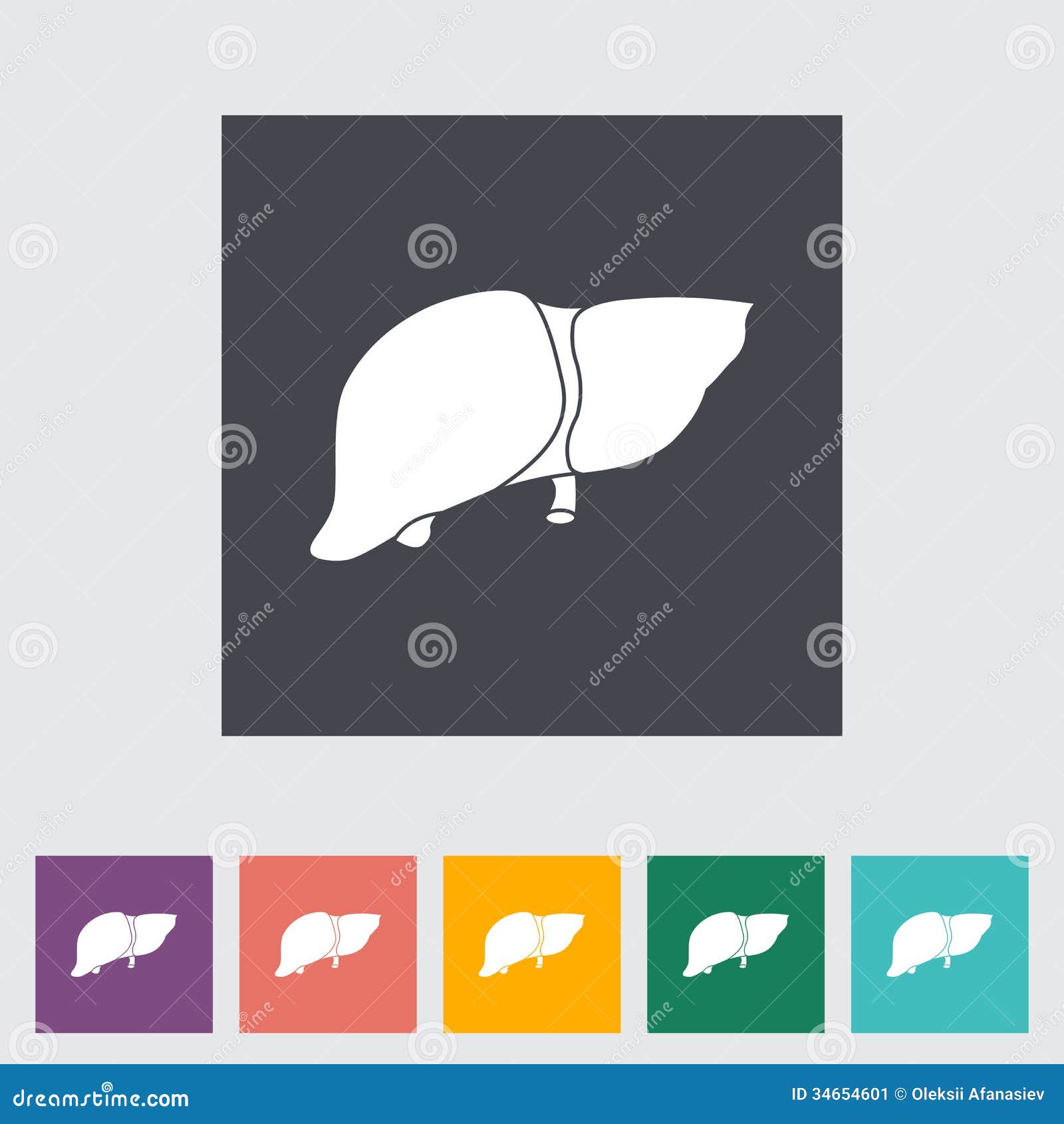 Liver Flat Line Icon. Vector Outline Illustration Of Human Organ. Black ...