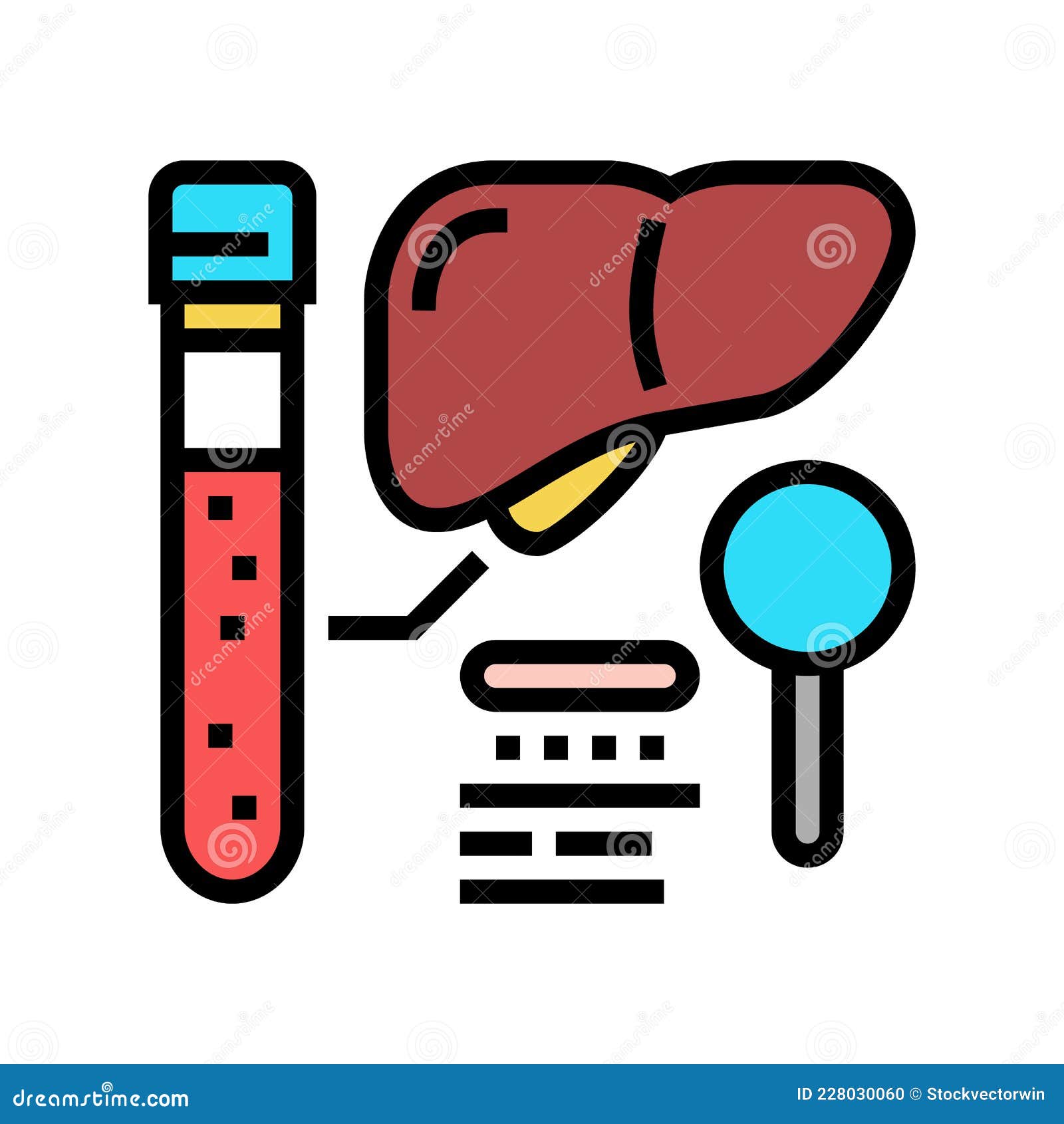 Liver Function Test Hepatitis Color Icon Vector Illustration Stock ...