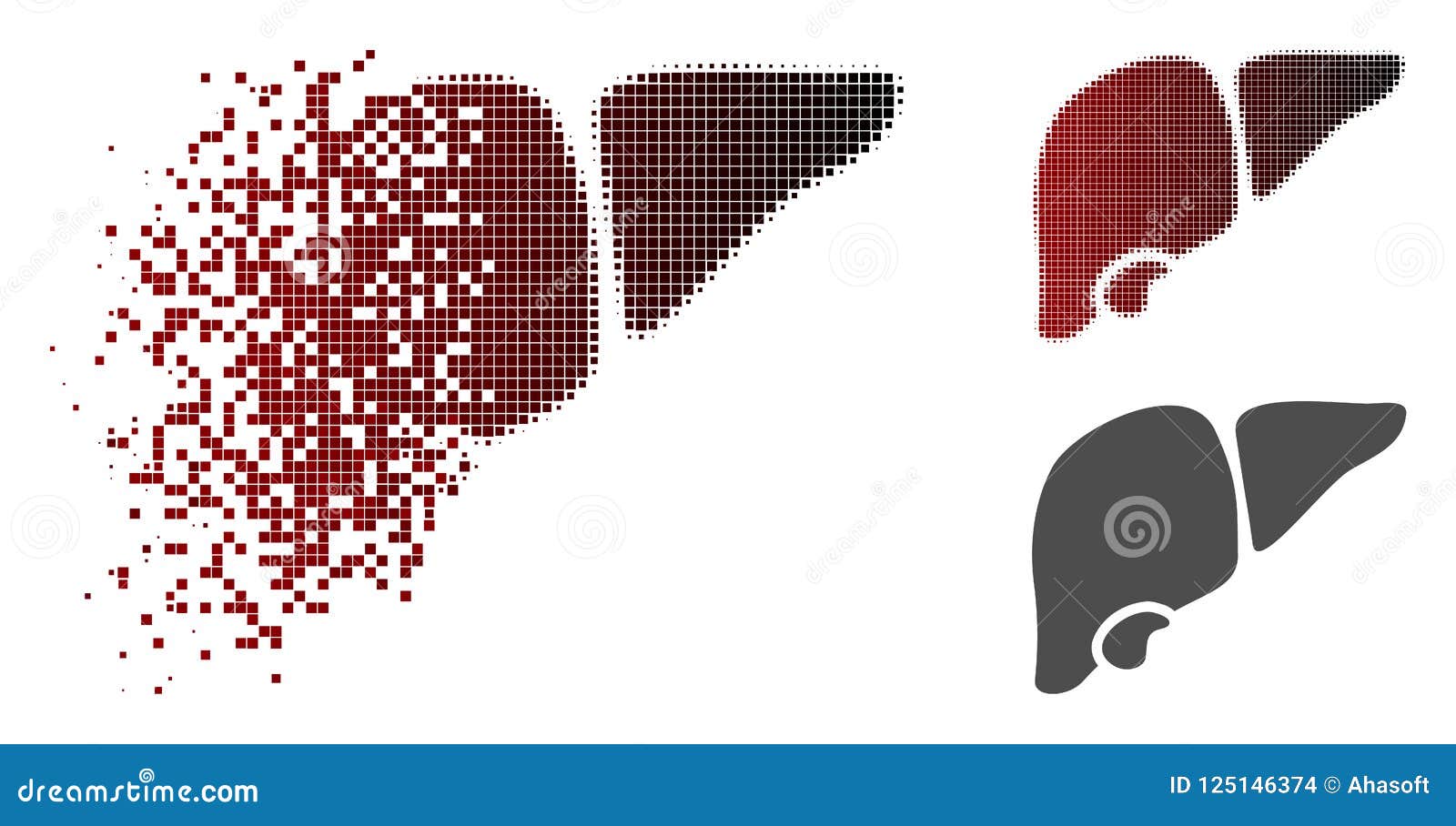Shredded Pixel Halftone Liver Icon Stock Vector - Illustration of ...