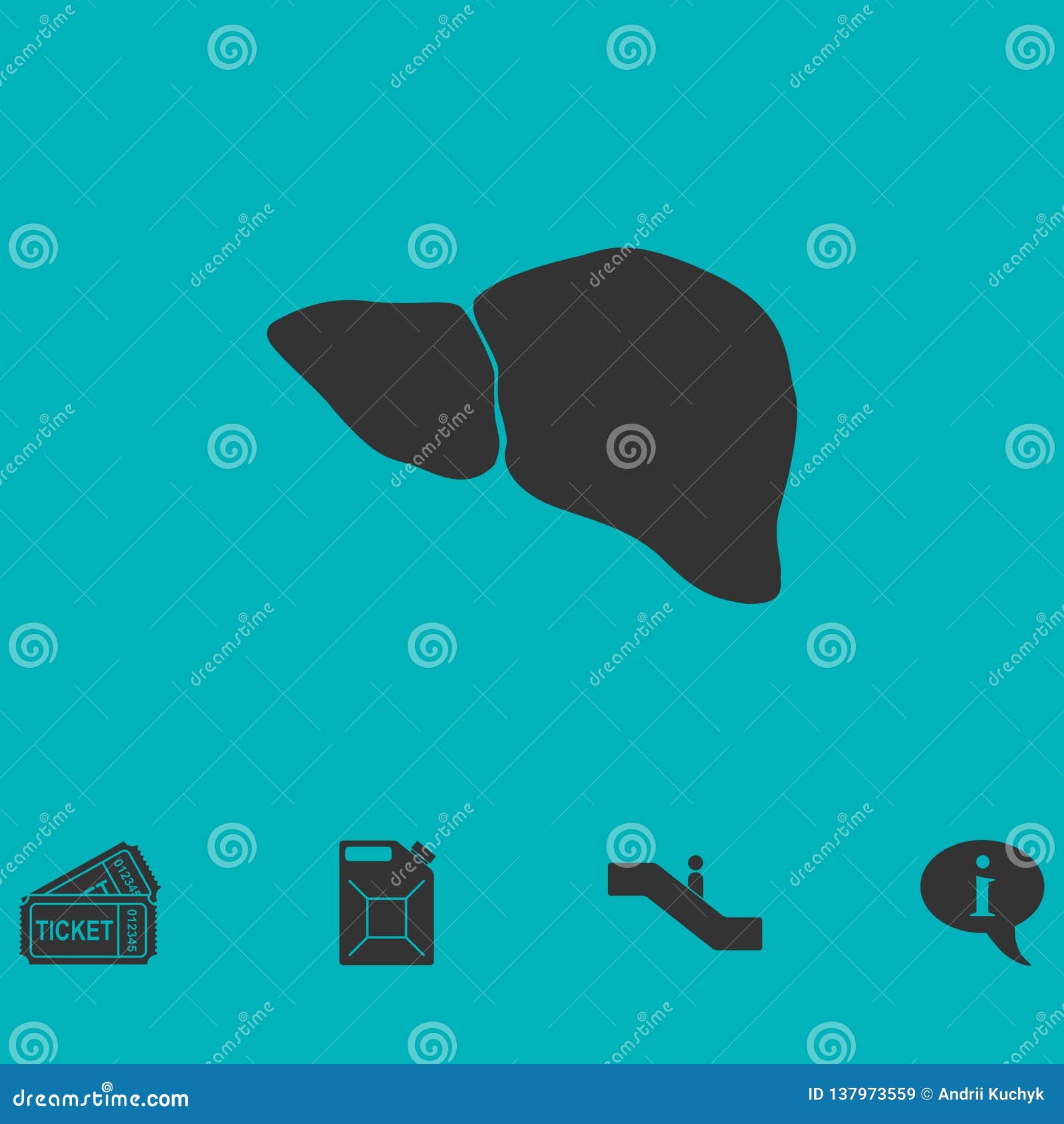 Liver icon flat stock illustration. Illustration of disease - 137973559