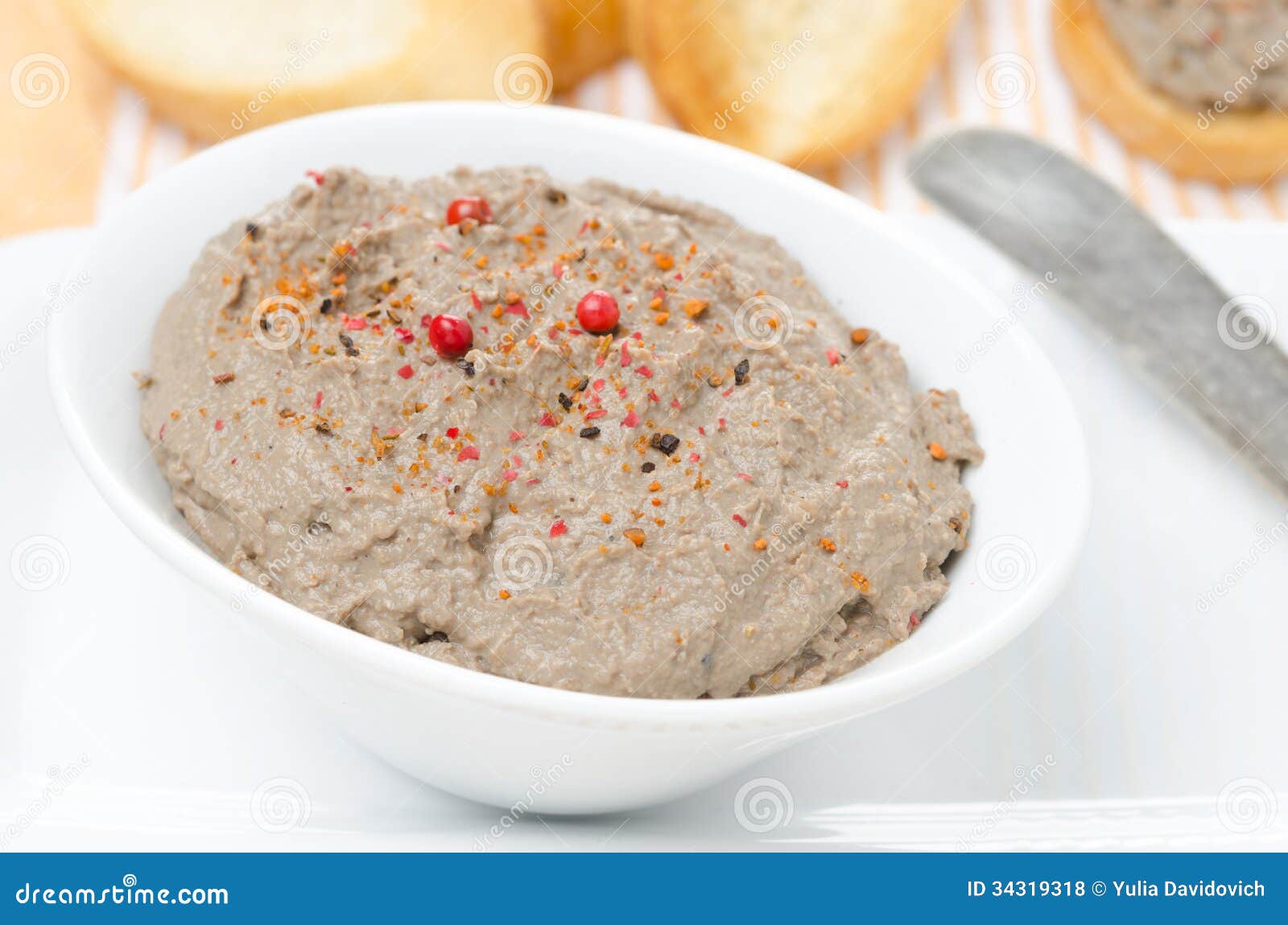 Liver Pate with Pink Pepper Close-up Stock Photo - Image of white ...