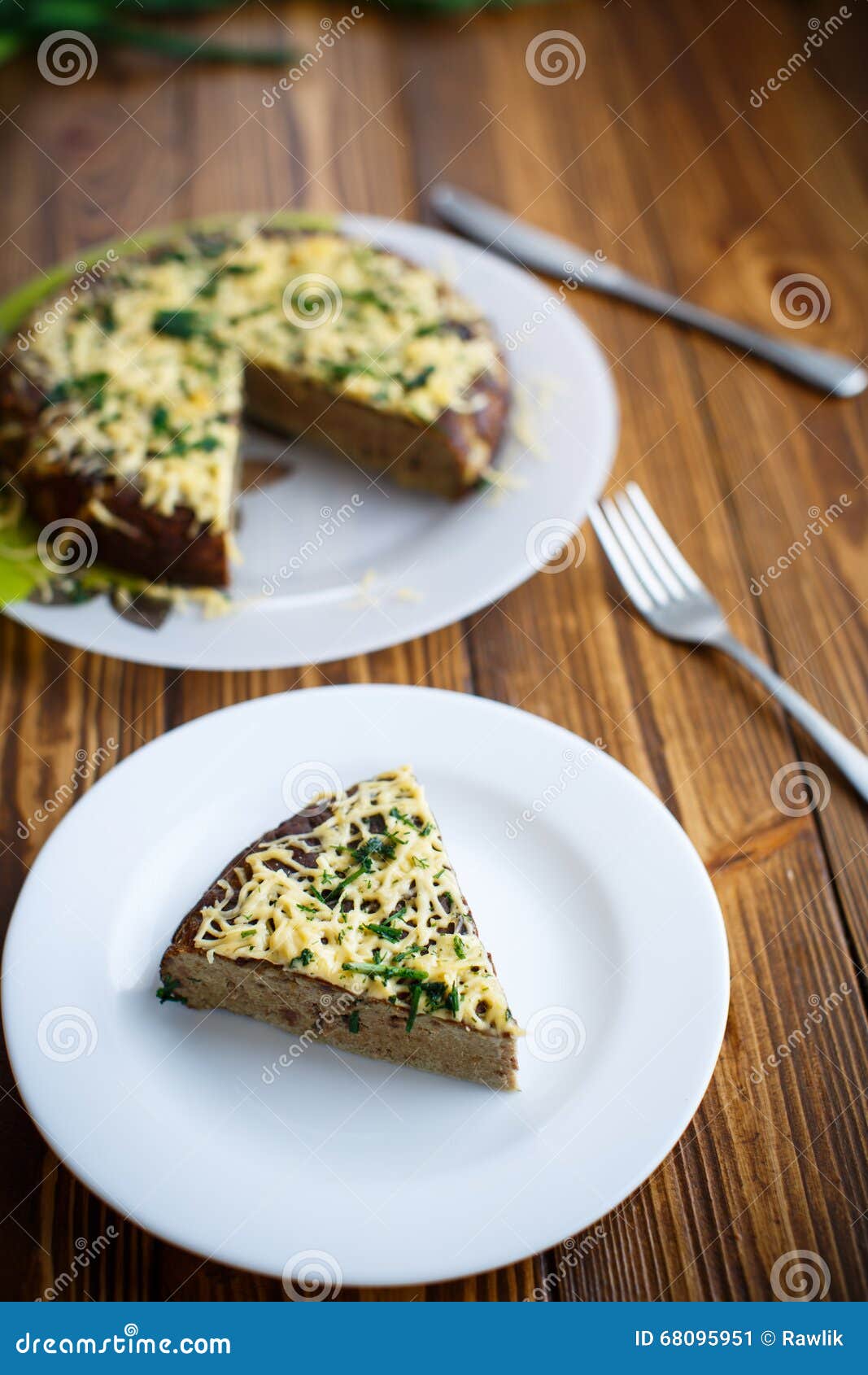 Liver Pie with Cheese and Herbs Stock Image - Image of brown, appetizer ...