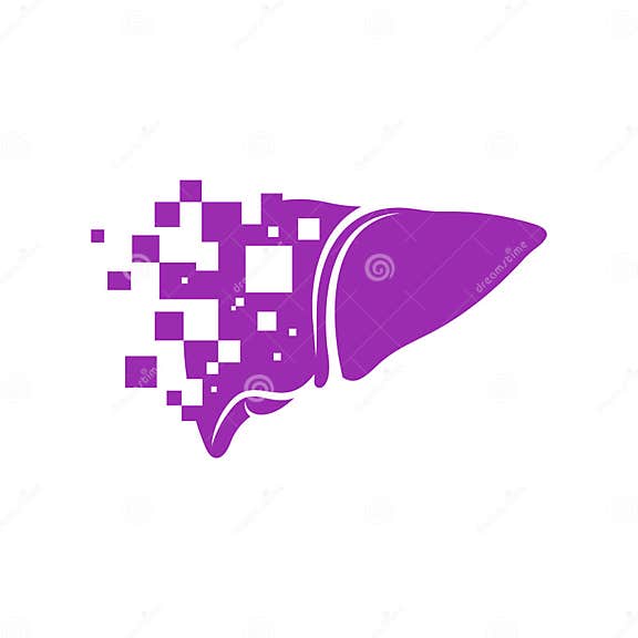 Liver with Pixel Logo Vector Template, Creative Liver Logo Design ...