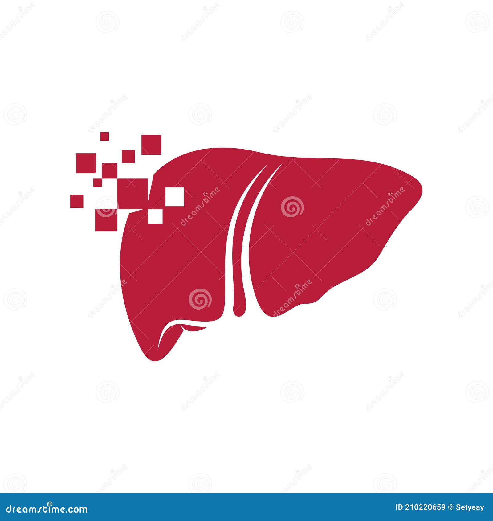 Liver with Pixel Logo Vector Template, Creative Liver Logo Design ...
