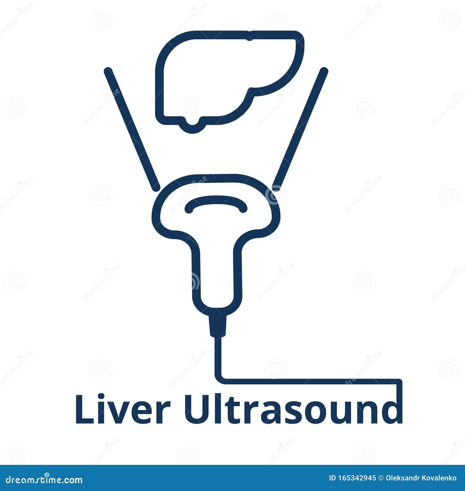 Liver ultrasound scan icon stock vector. Illustration of timmy - 165342945