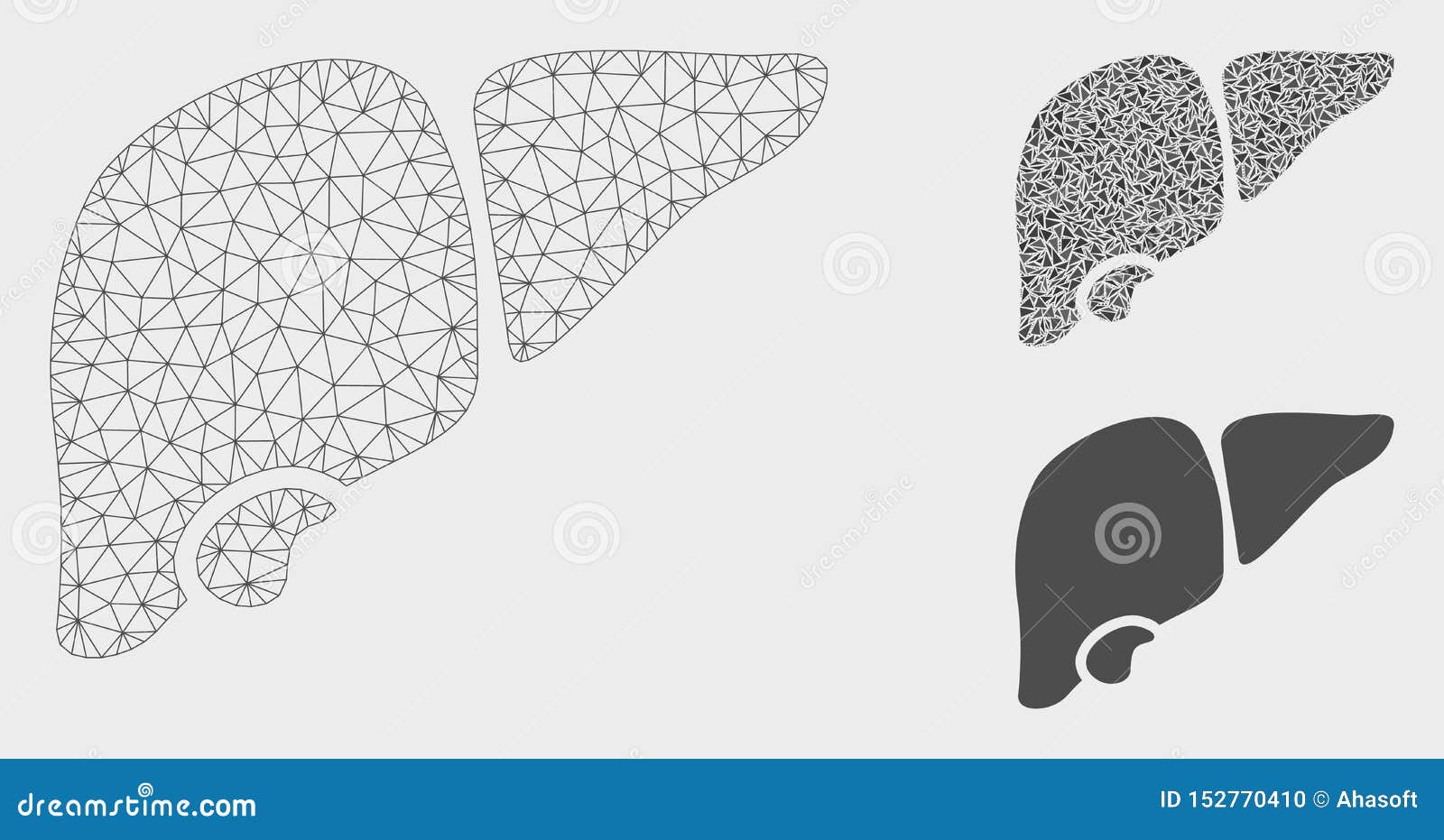 Liver Vector Mesh Carcass Model and Triangle Mosaic Icon Stock Vector ...