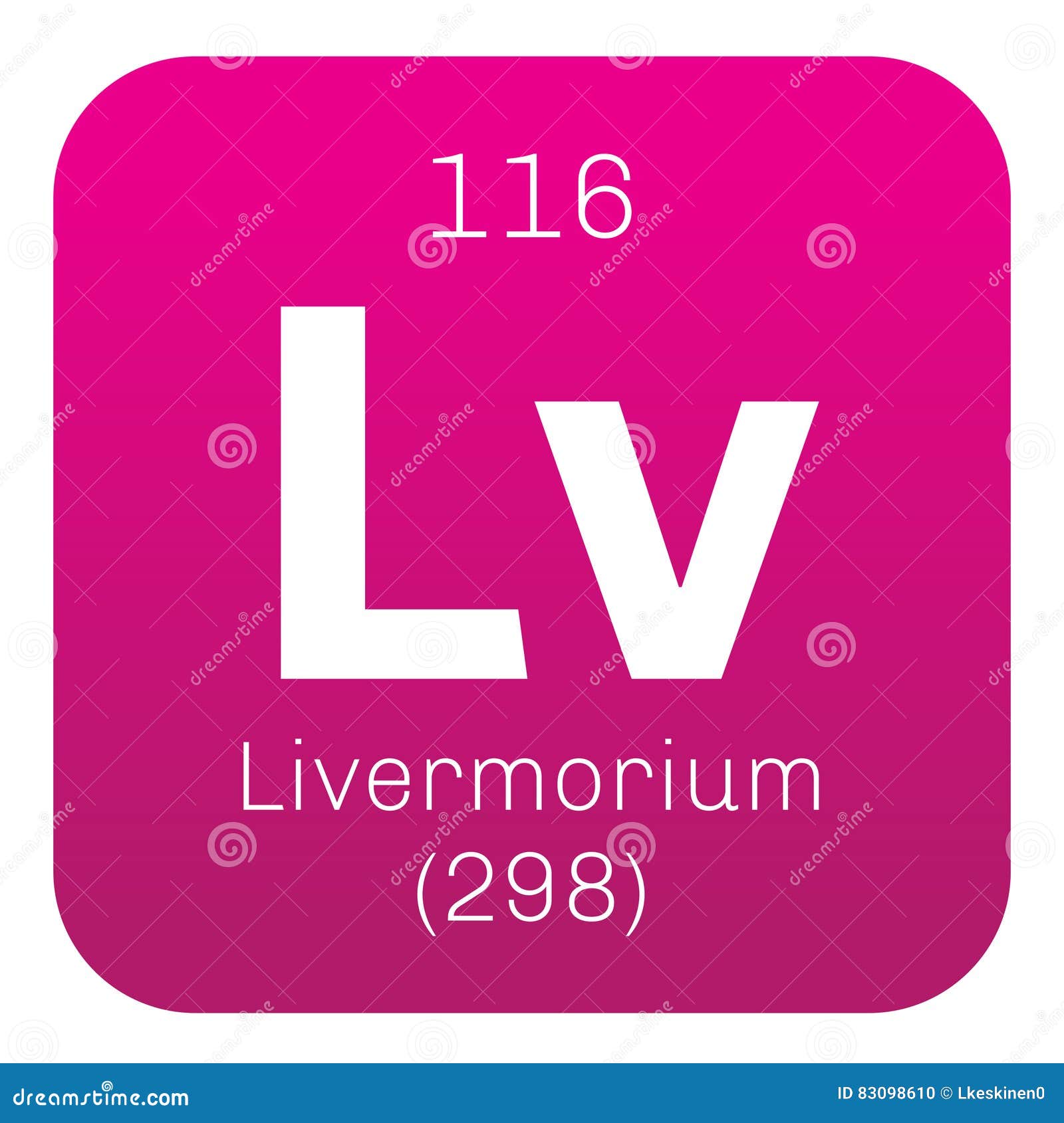 Livermorium Lv, Element Symbol From Periodic Table Series Royalty-Free ...