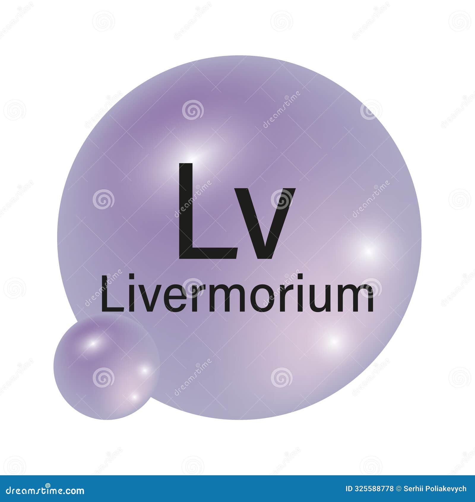Livermorium Element Icon. Purple Gradient Sphere. Atomic Symbol Lv ...