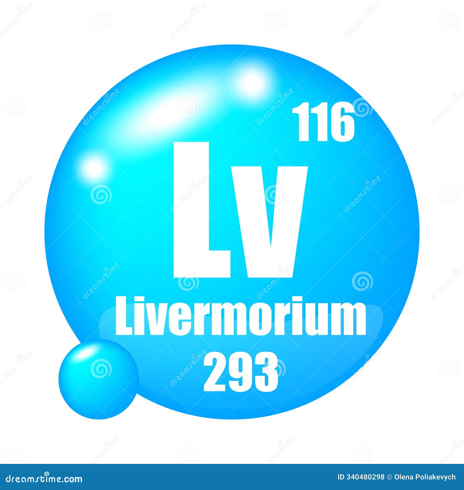 Livermorium Icon. Lv Chemical Element. Atomic Number 116. Mass 293 ...