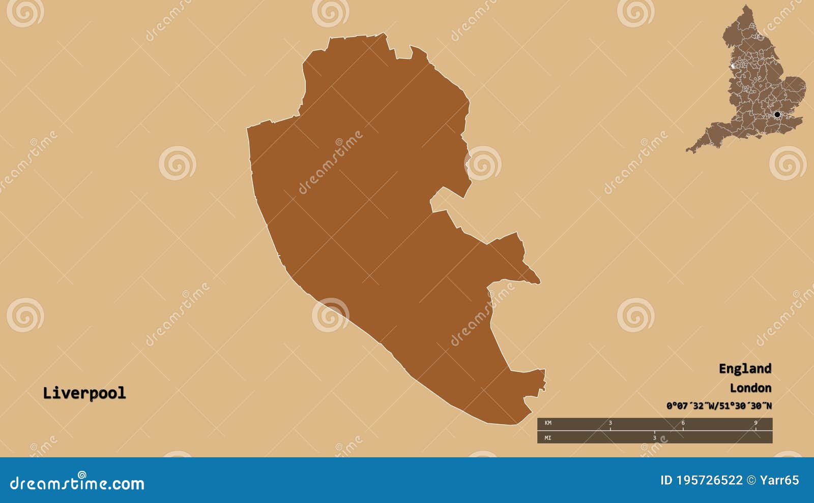 Liverpool, Administrative County of England, Zoomed. Pattern Stock ...